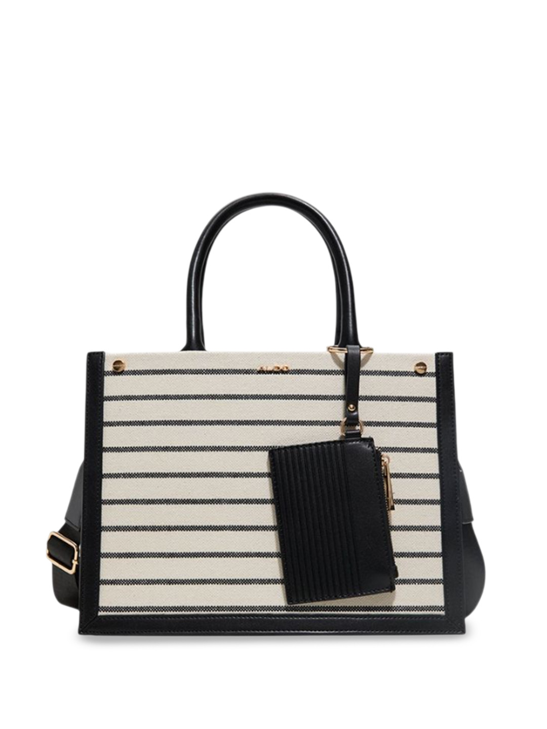Buy ALDO Women Striped Bucket Leather Handheld Bag With Pouch ...