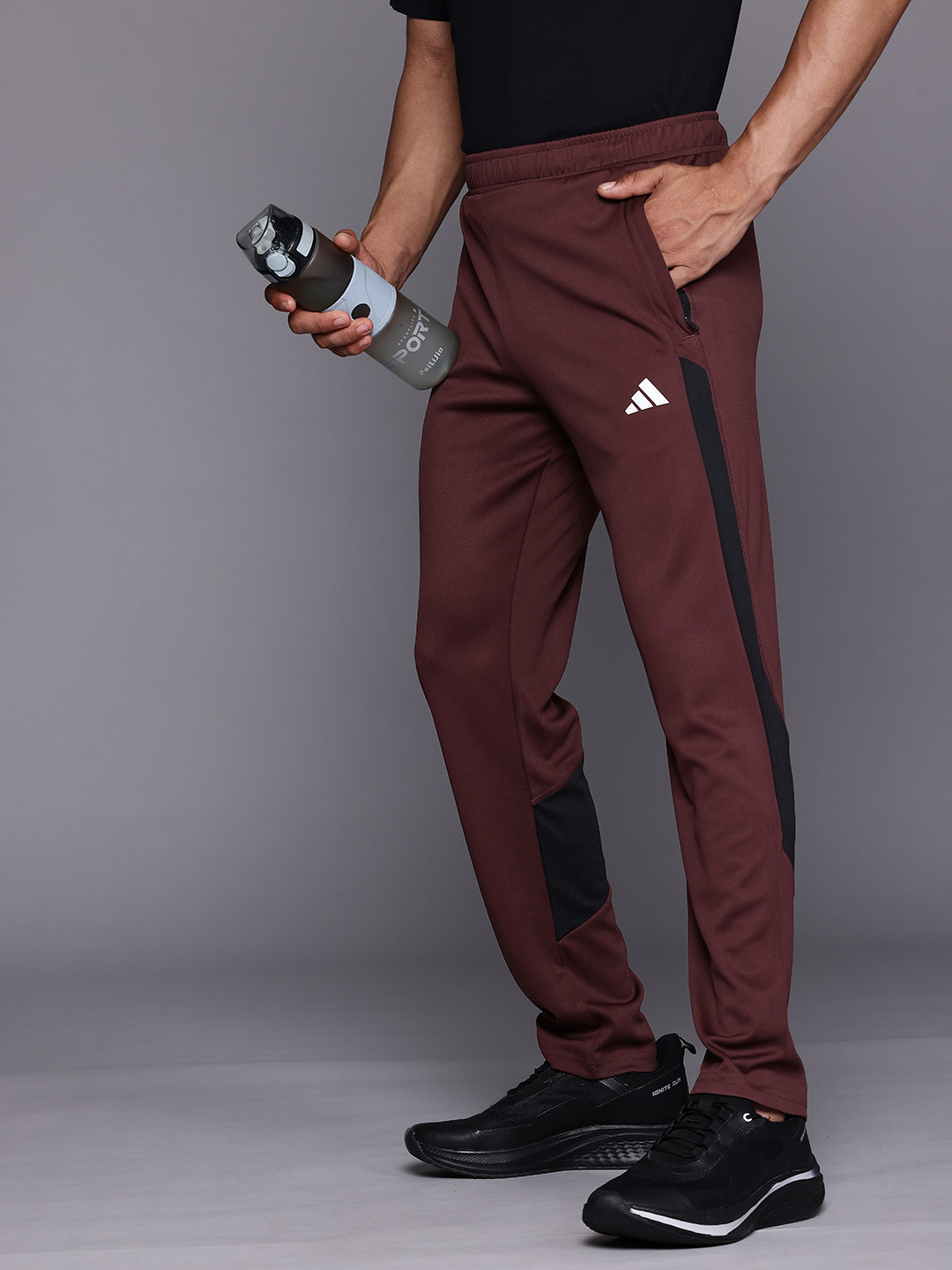 Buy ADIDAS Men Colorblocked Mid Rise Regular Fit Track Pants - Track ...