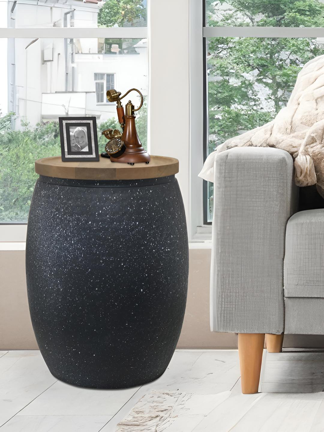 Buy Metalsmith Black And Brown Metal Oval Coffee Table - Coffee Table ...