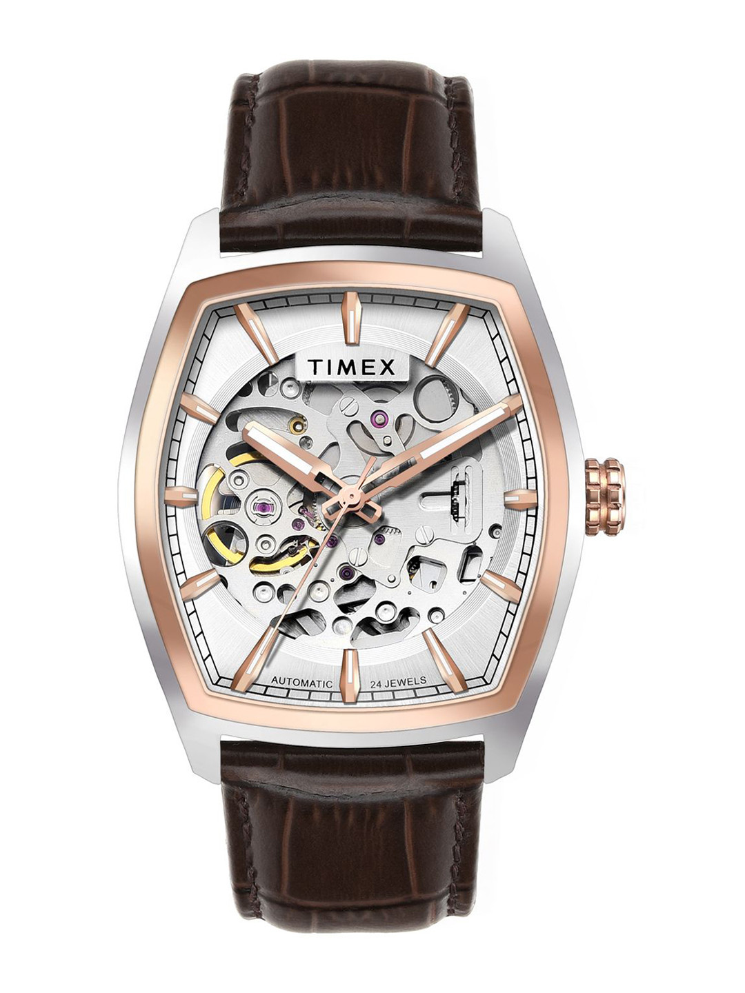 Buy Timex Men Skeleton Dial & Leather Straps Analogue Automatic Motion ...