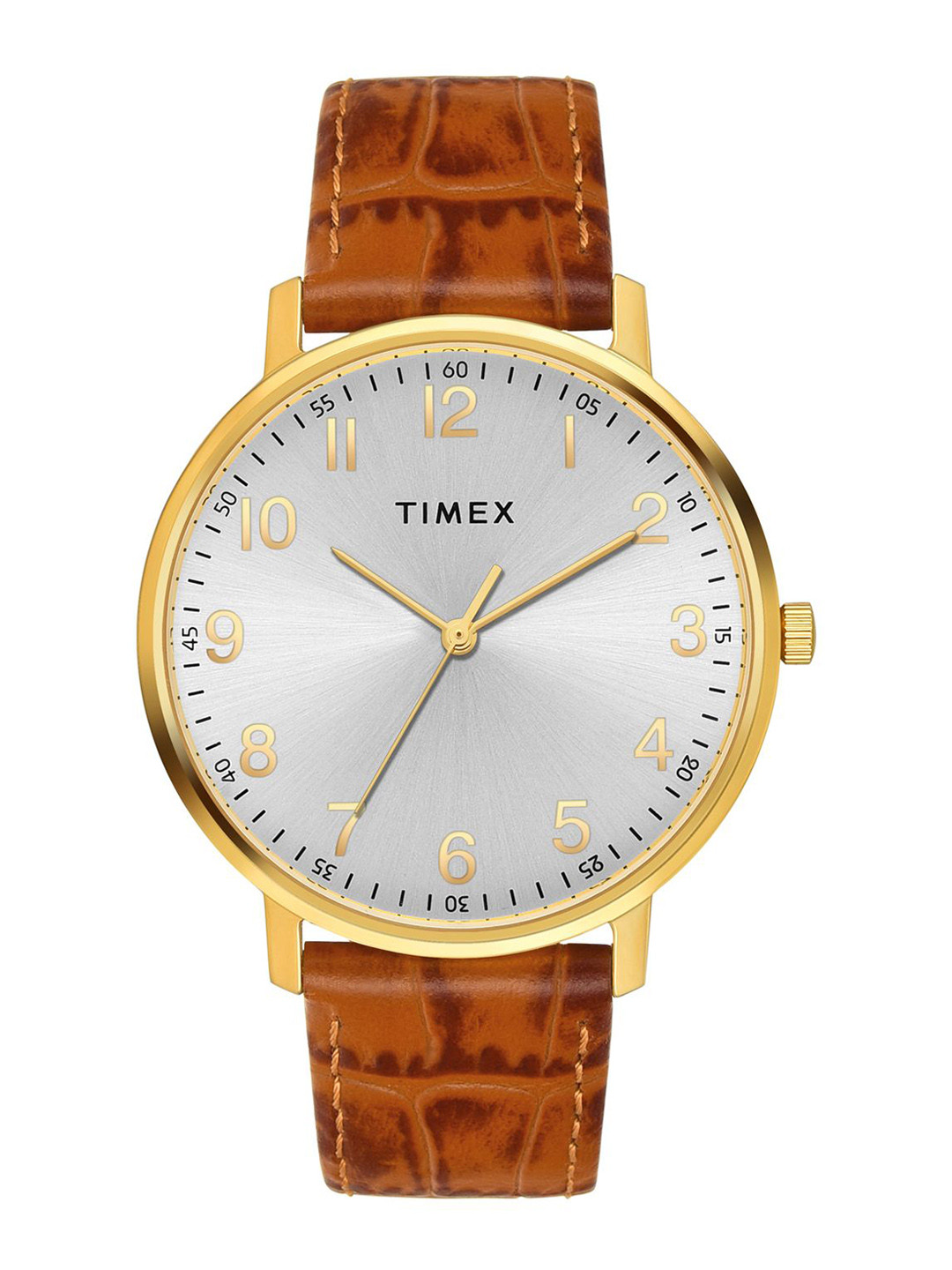 Buy Timex Men Brass Embellished Dial & Leather Straps Analogue Watch ...