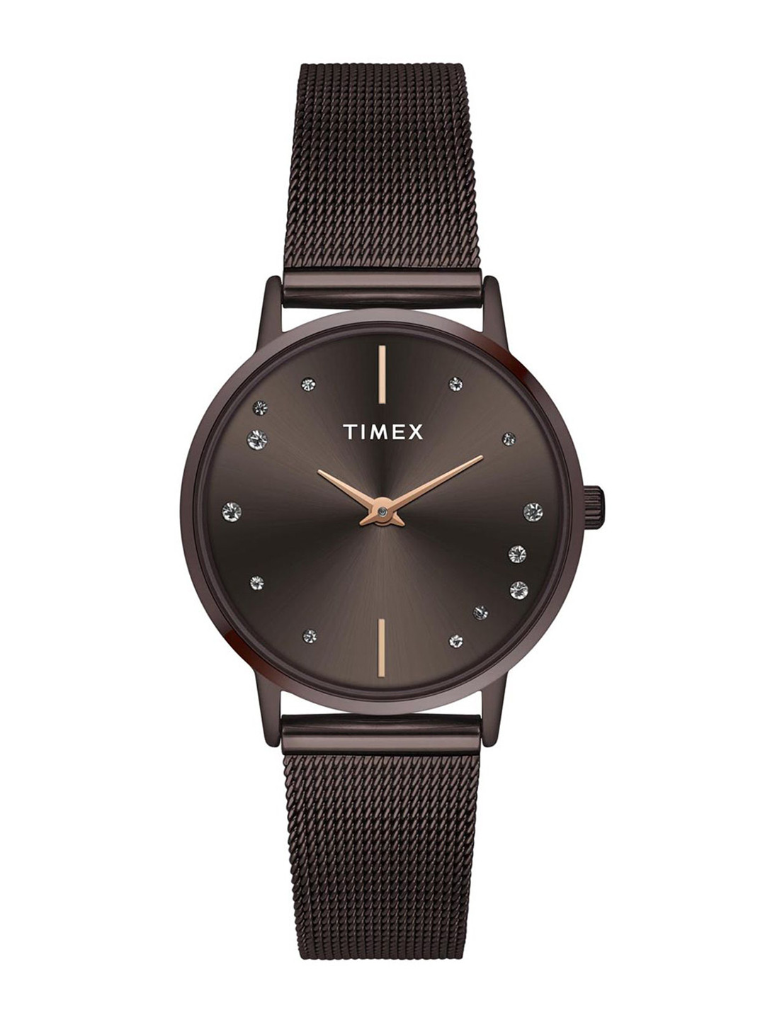 Buy Timex Women Brass Embellished Dial & Stainless Steel Straps ...