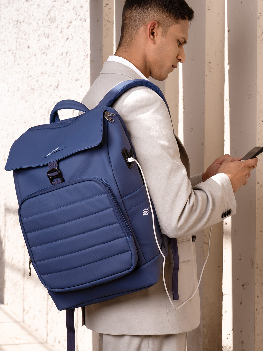 Buy Assembly Stark Blue Premium Laptop Backpack - Backpacks for Unisex ...