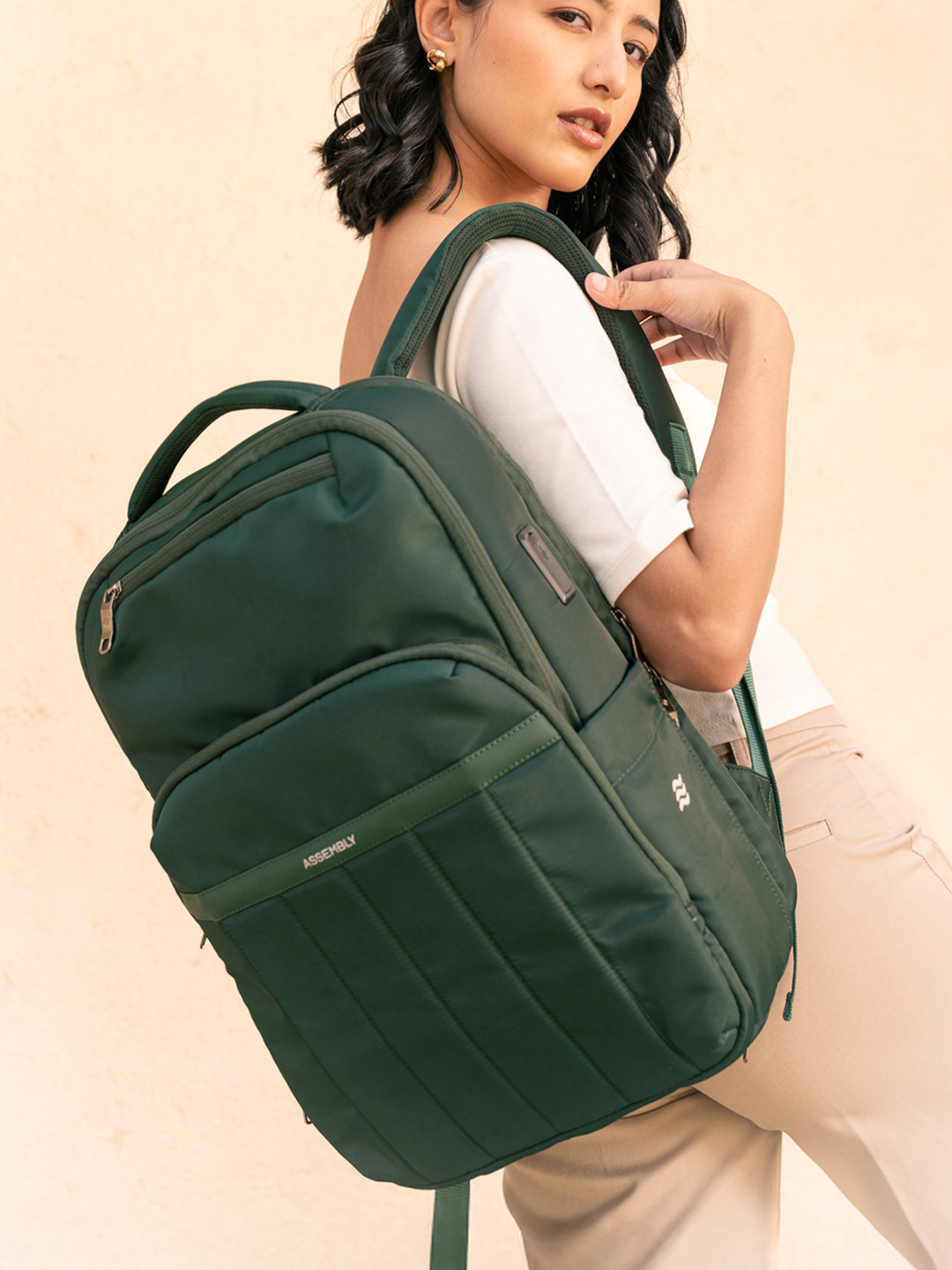 Buy Assembly Rover Green Premium Laptop Backpack Fits Upto 15.6 Inch ...