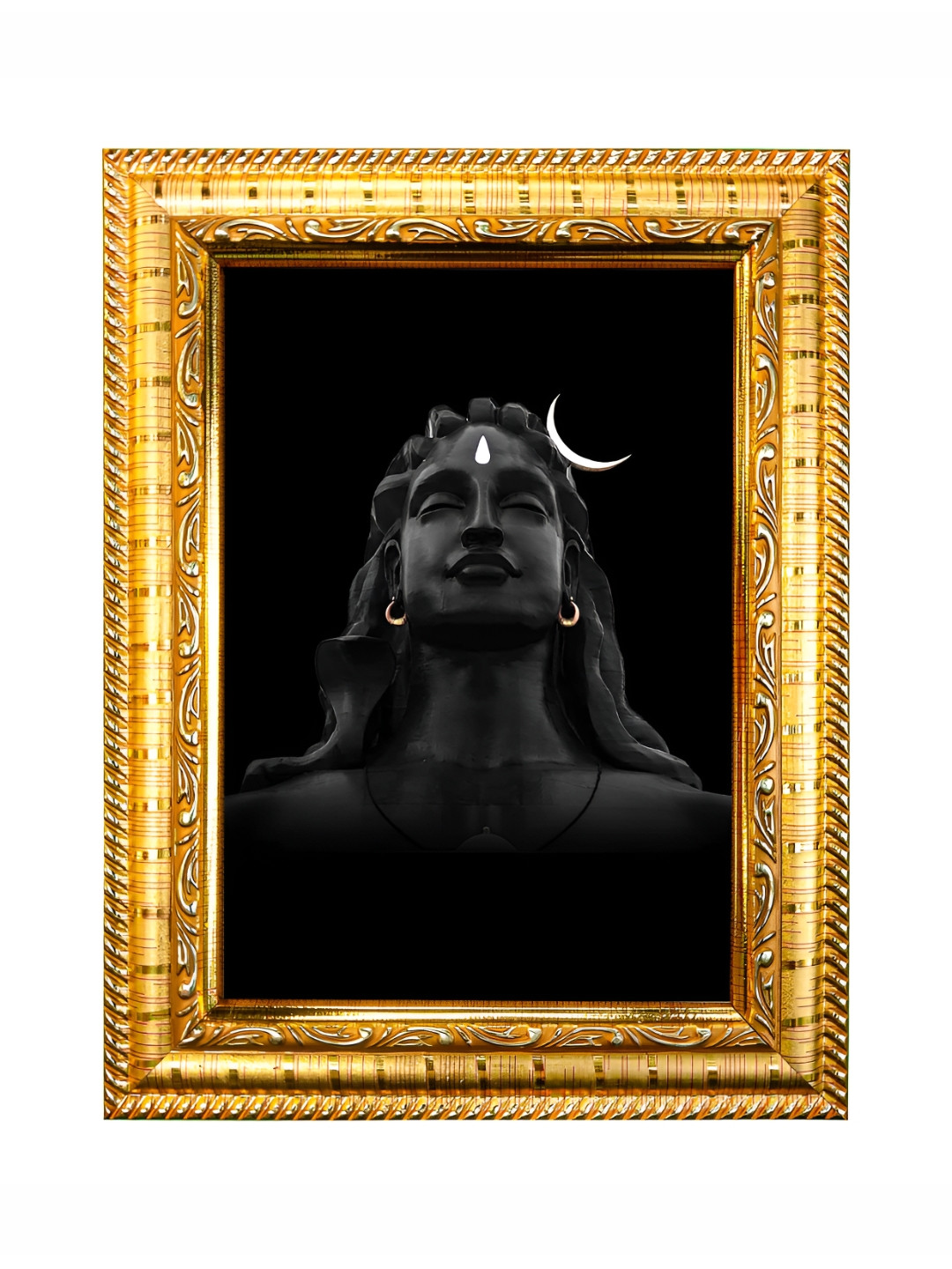 Buy Hawai Black & Gold Toned Adiyogi Shankar Mahadev Wooden Photo Frame ...