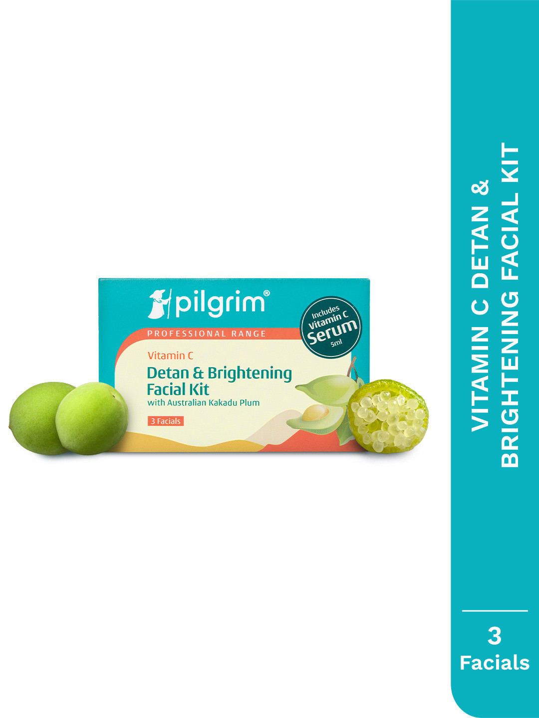 Buy Pilgrim Set Of 5 Vitamin C Detan & Brightening Facial Kit With ...