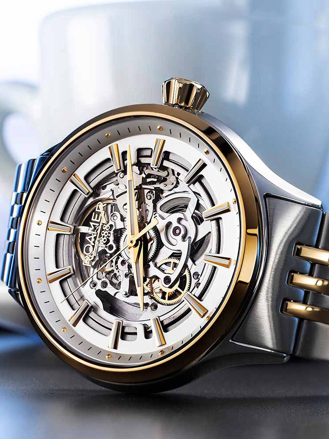 Buy ROAMER Men Brass Dial & Stainless Steel Bracelet Style Straps ...