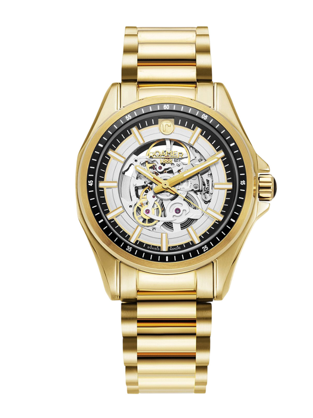 Buy ROAMER Men Brass Dial & Stainless Steel Bracelet Style Straps ...