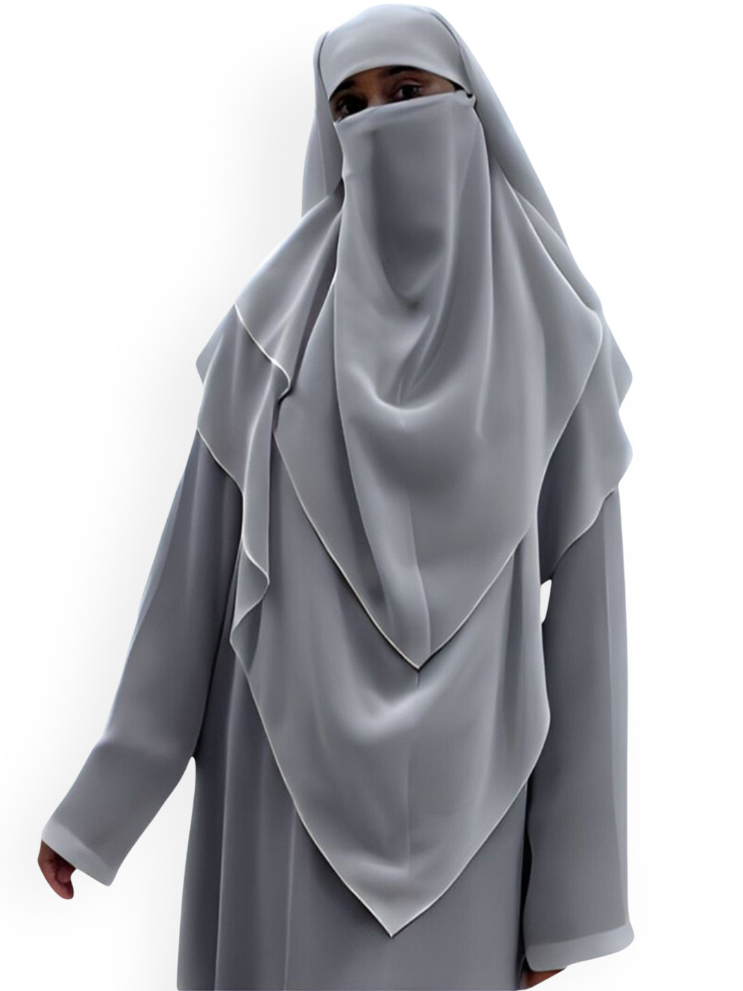 Buy MUSHKIYA Women Solid Two Layer Triangle Hijab Burqa - Burqas for ...