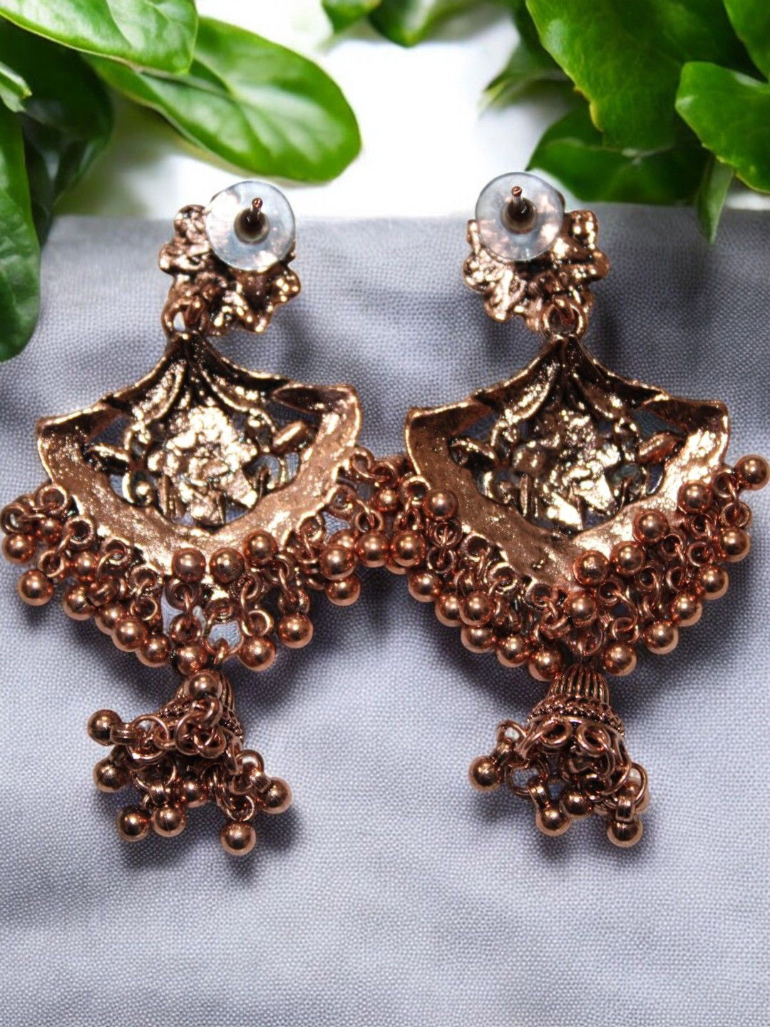 Buy Jolly Faces Copper Plated Floral Shaped Drop Tearing - Earrings for ...
