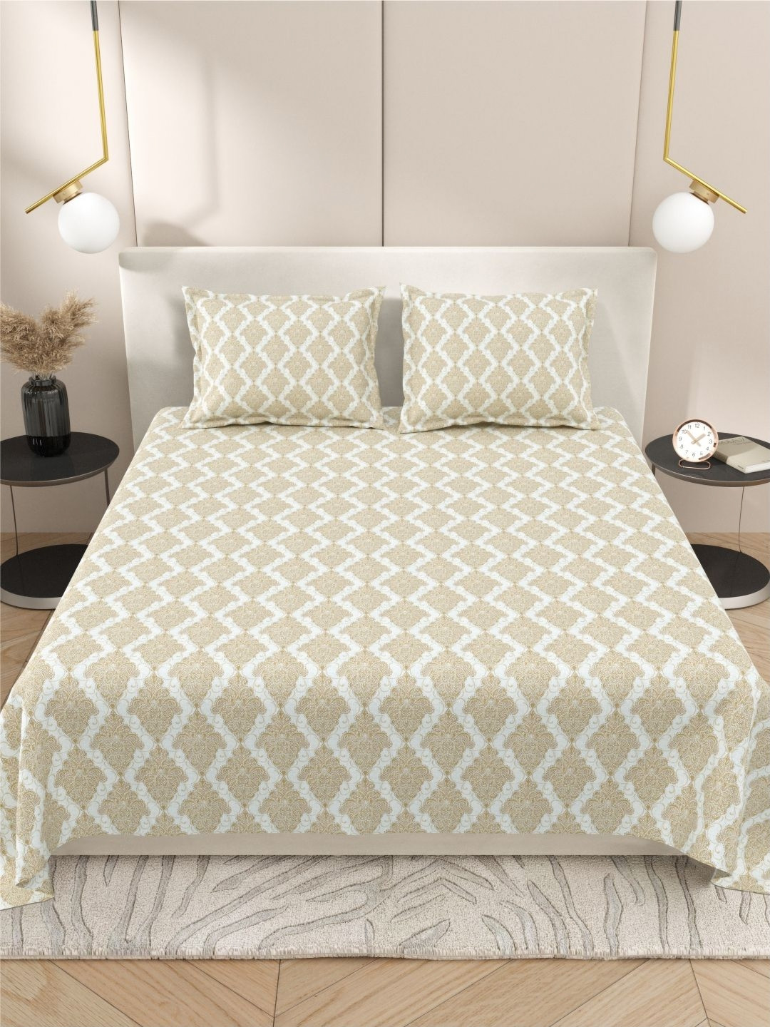 Buy DREAM WEAVERZ Ethnic Motifs King Size Bedsheet With 2 Pillow Cover ...