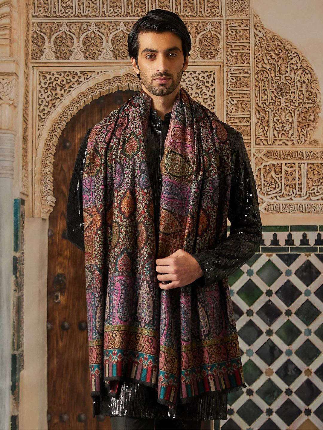 Buy Pashmoda Men Paisley Woven Design Shawl - Shawl for Men 32220889 ...