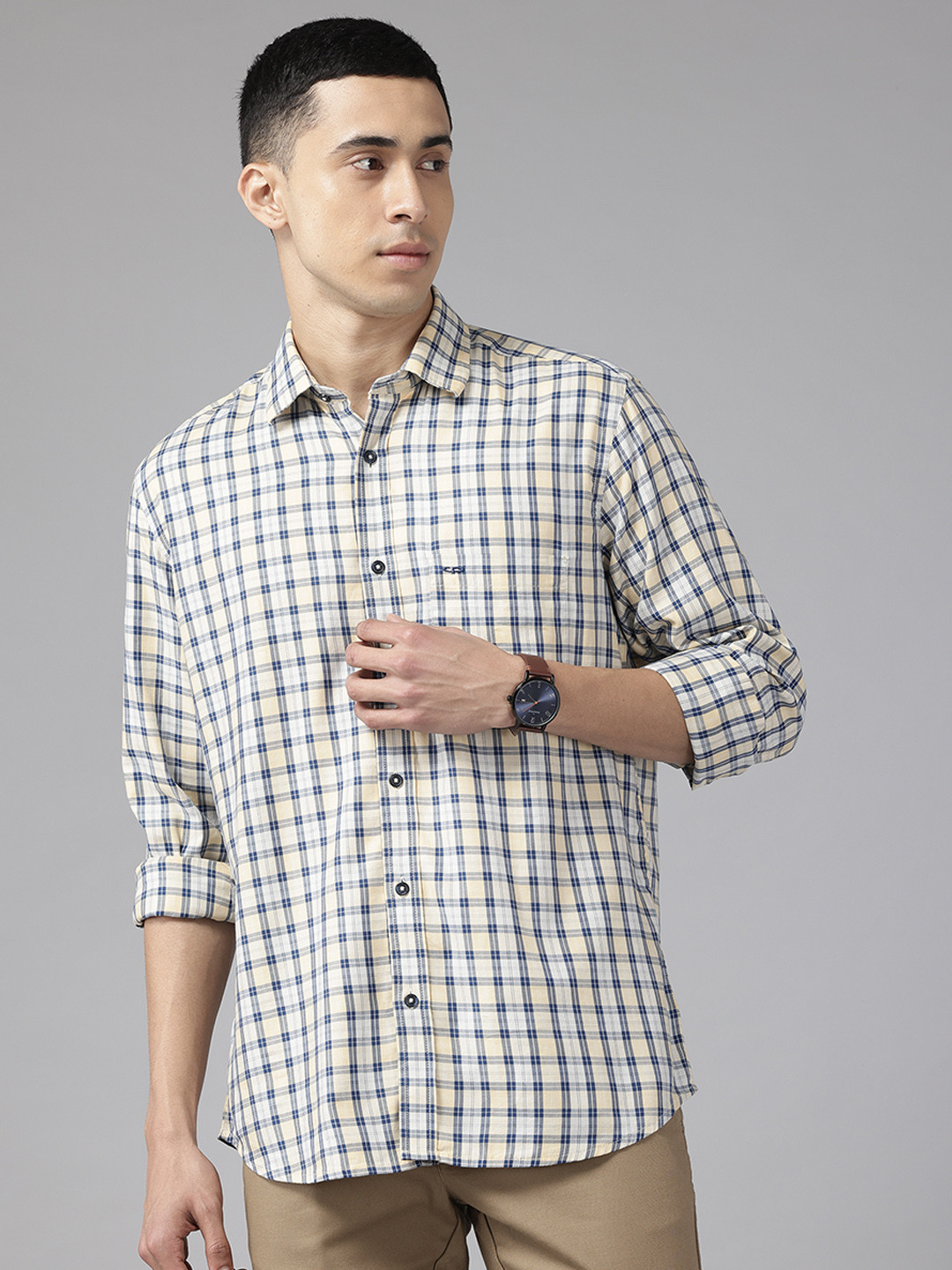 Buy ColorPlus Opaque Checked Casual Shirt - Shirts for Men 32223705 ...