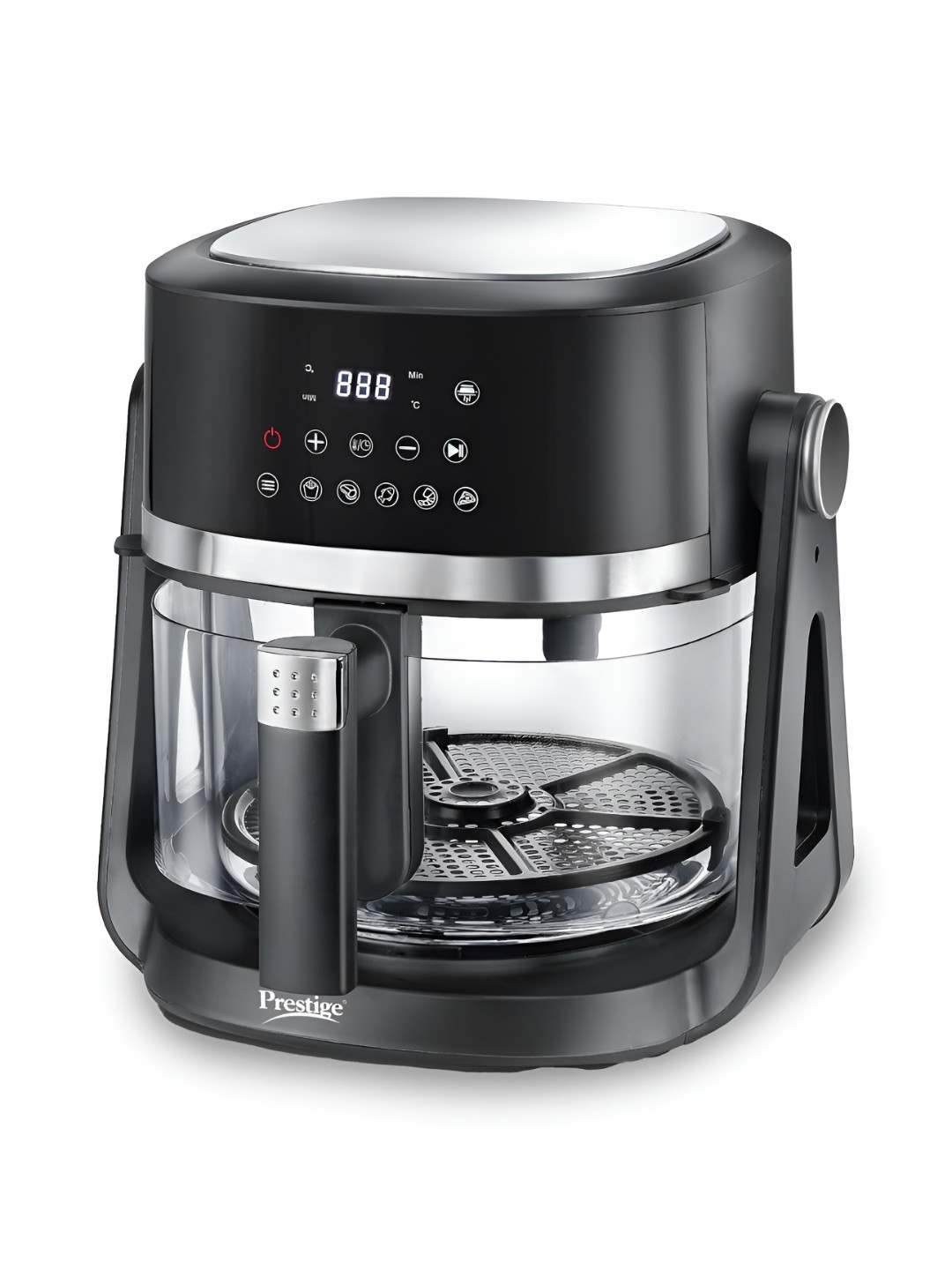 Buy Prestige Airflip All In 1 Black & Transparent Glass 1500W 5 Preset Menu Options Air Fryer ...