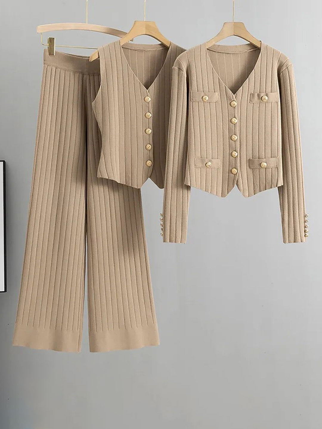 Buy Alamode By Akanksha Women Brown Delora Luxe Winter 3 Pc Coord Set ...