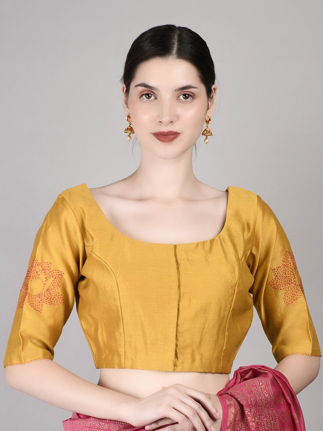 Buy PALASH Embroidered Round Neck Saree Blouses - Saree Blouse for ...