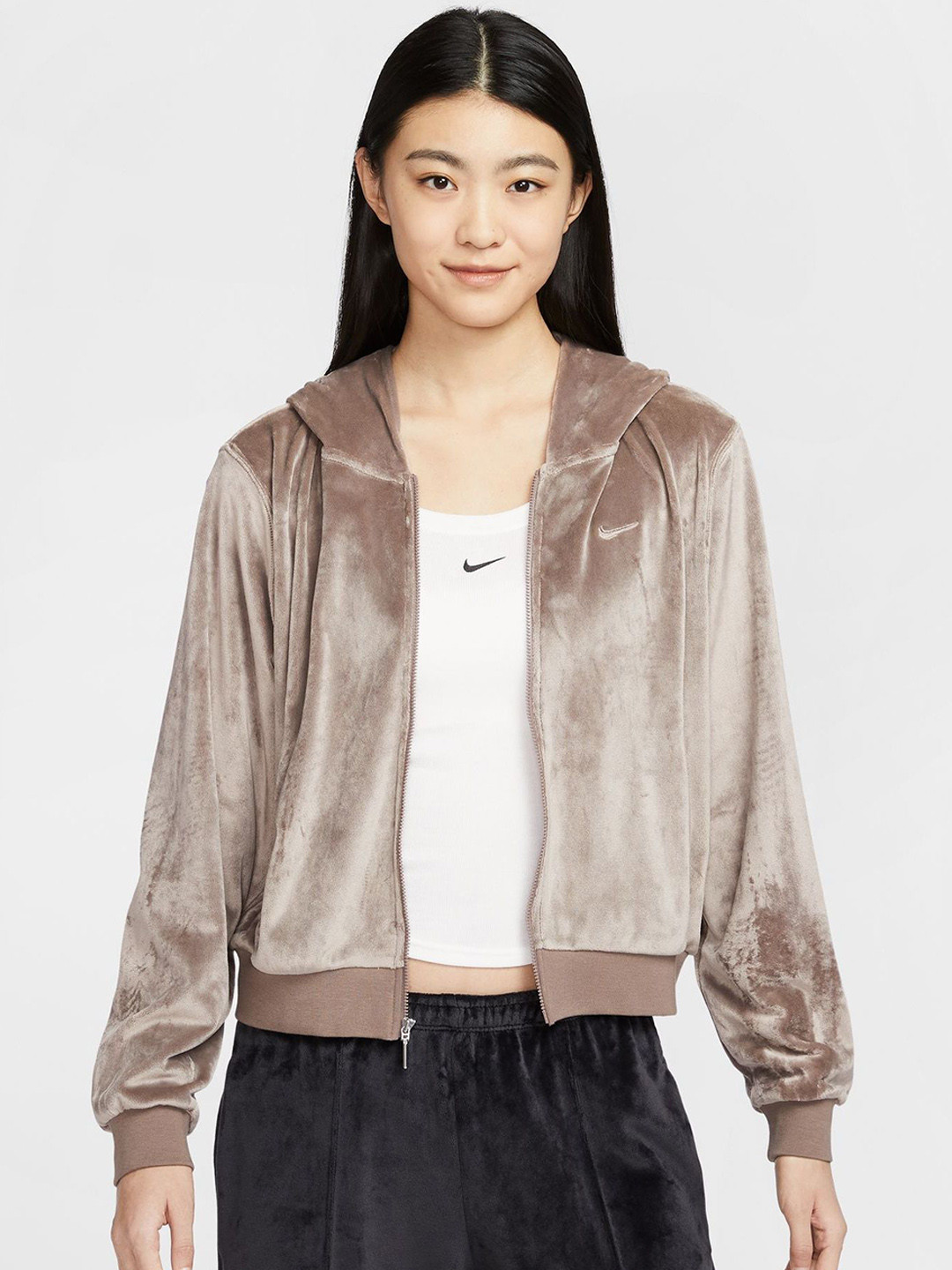 Buy Nike Women Hooded Open Front Casual Jacket - Jackets for Women ...