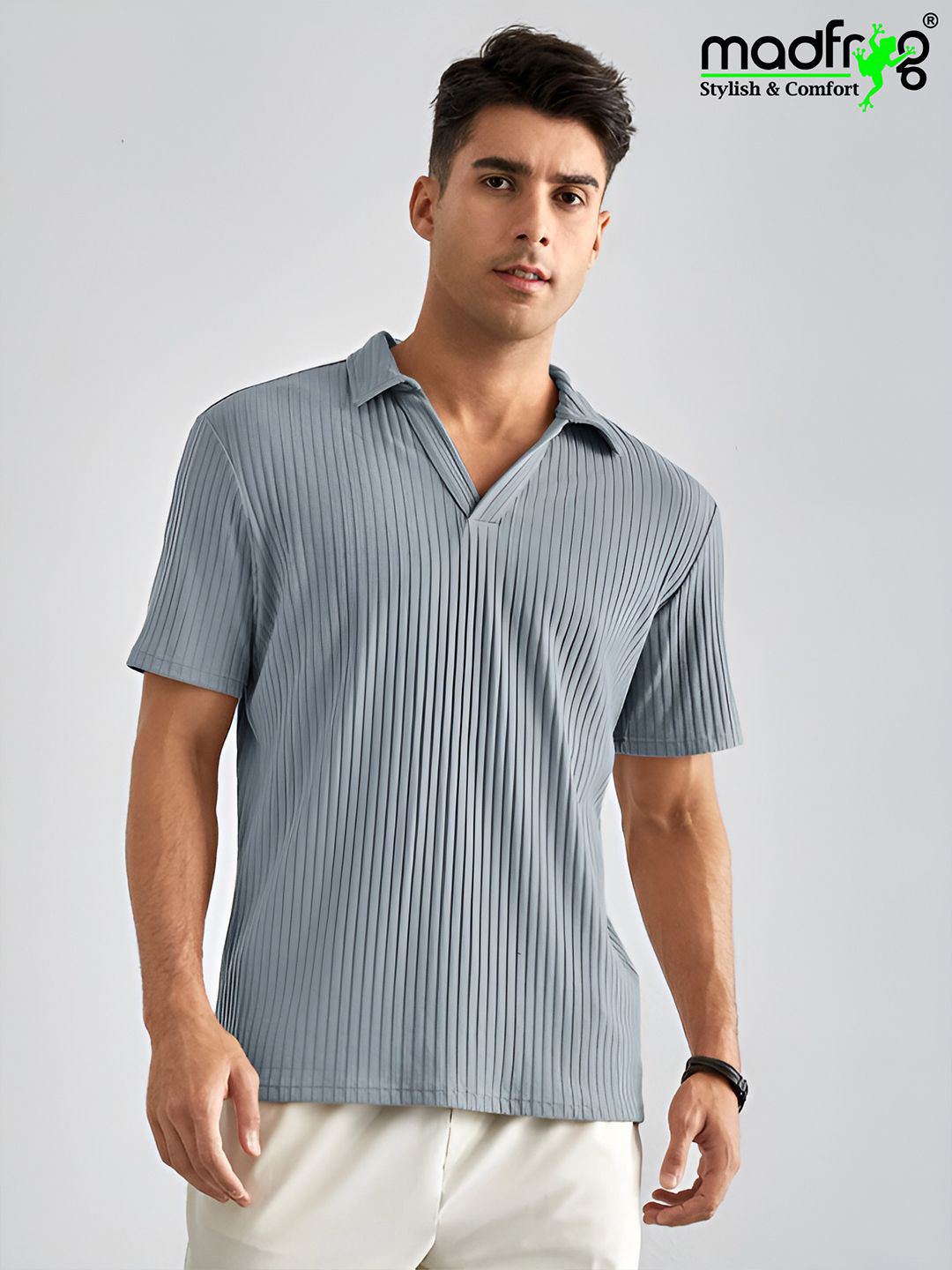 Buy Madfrog Men Striped Polo Collar T Shirt - Tshirts for Men 32242151 ...