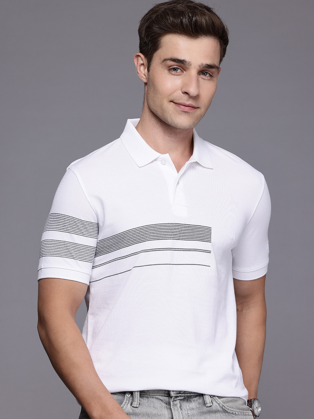 Buy Allen Solly Printed Polo Collar Pure Cotton T Shirt - Tshirts for ...