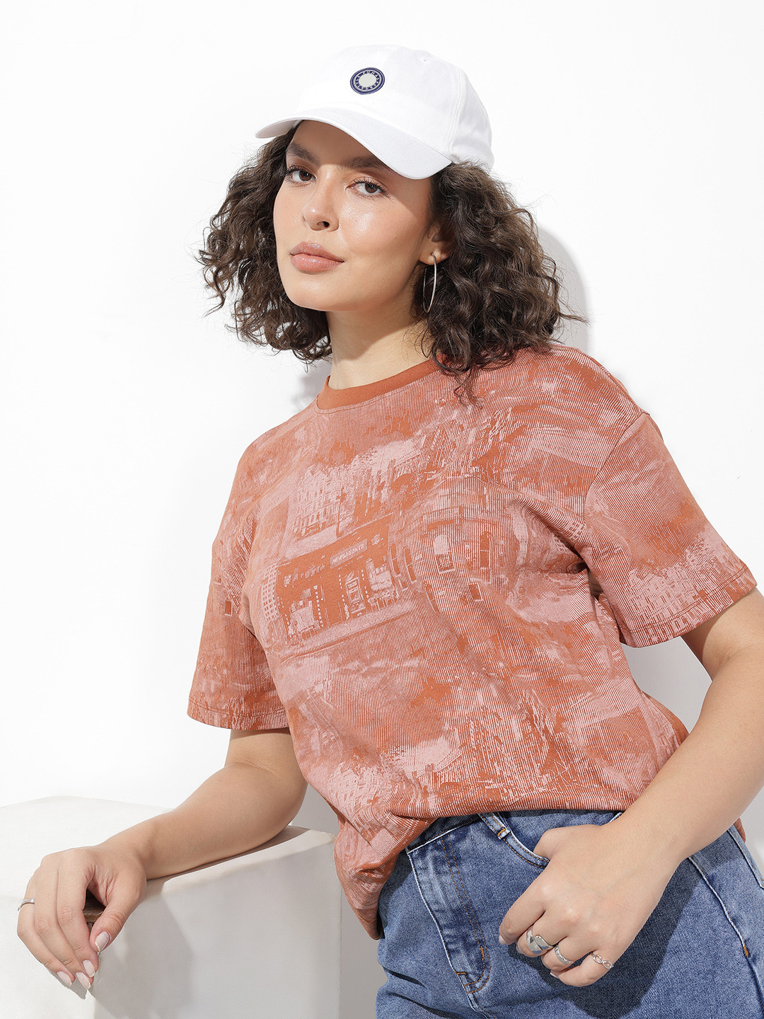 Buy The Roadster Life Co. Graphic Printed Drop Shoulder Sleeves Pure ...