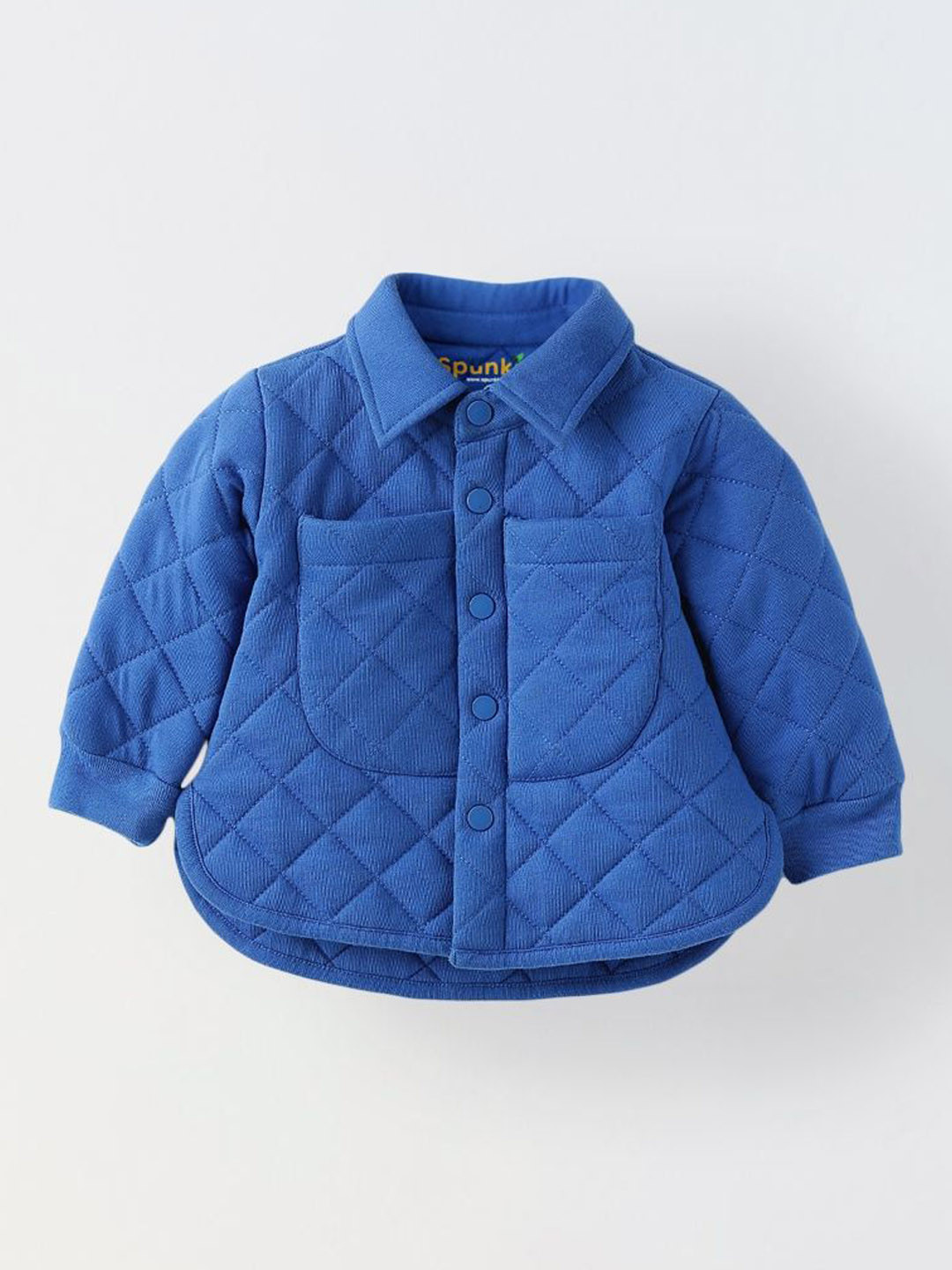 Buy SPUNKIES Unisex Kids Spread Collar Solid Cotton Casual Quilted ...