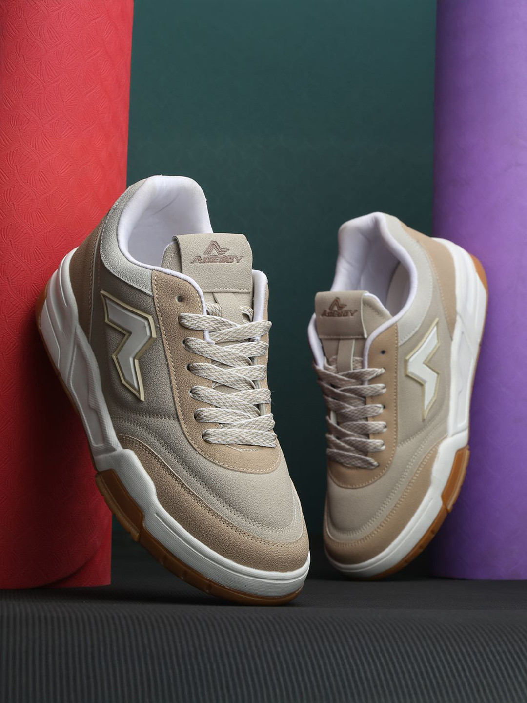 Buy Adeboy Men Colourblocked PU Sneakers - Casual Shoes for Men ...