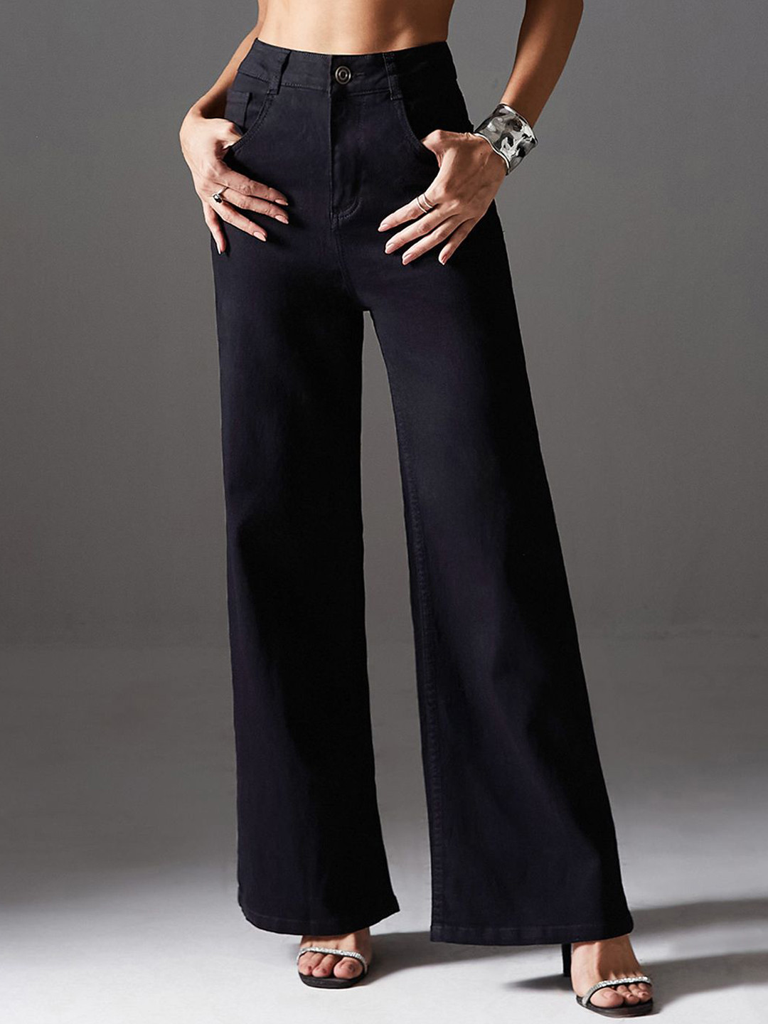 Buy Miss Chase Women Wide Leg High Rise Stretchable Jeans - Jeans for ...