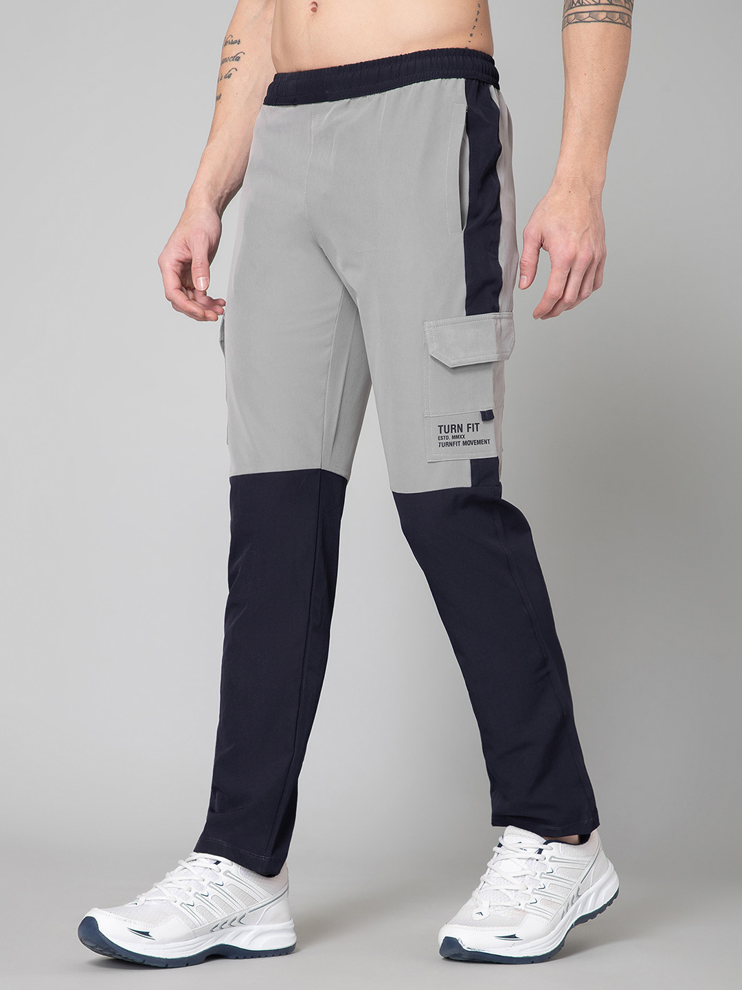 Buy TURNFIT Men Colourblocked Mid Rise Track Pants - Track Pants for ...