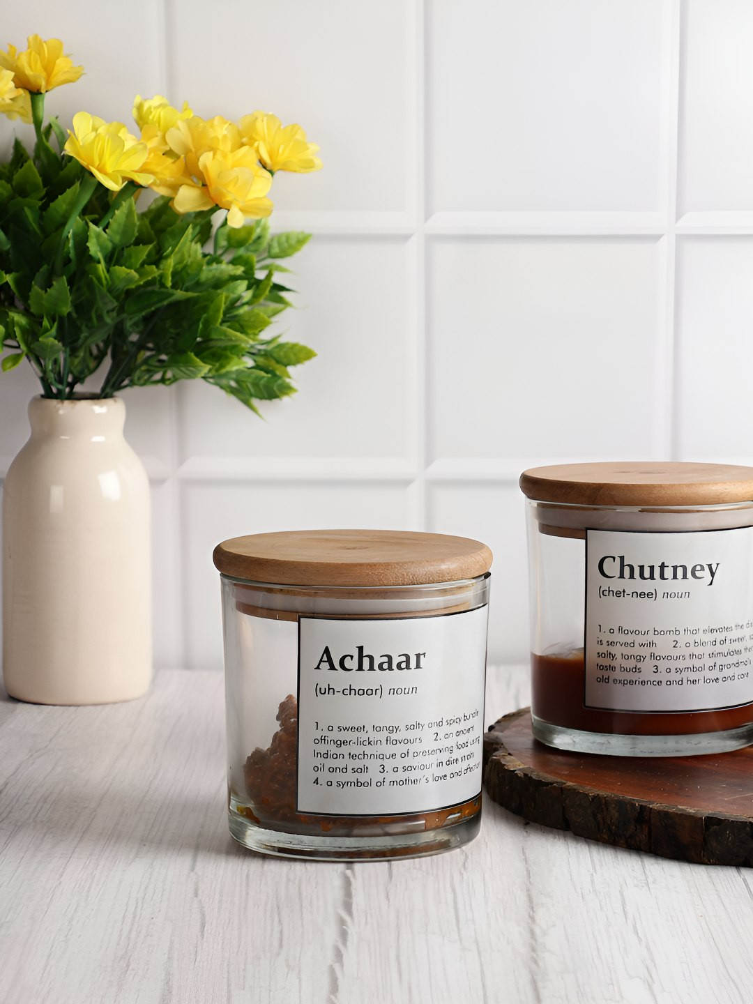 Buy EK DO DHAI Transparent & Brown 2 Pieces Achaar Chutney Airtight ...