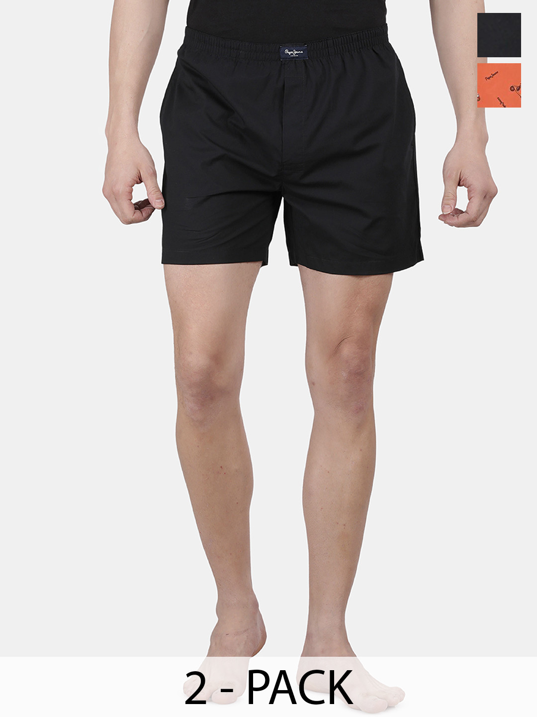 Buy Pepe Jeans Pack Of 2 Pure Cotton Boxers ATB06 02N BLK 1 RUST ...