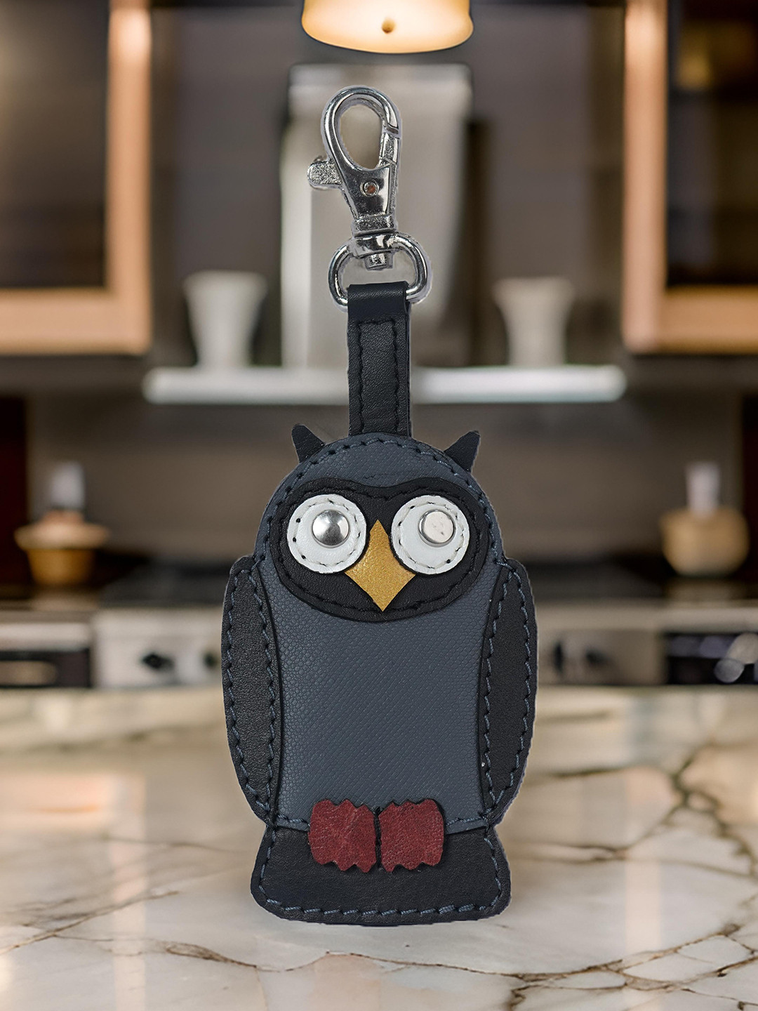 Buy PERKED Black & Green Genuine Leather Owl Key Chain - Key Chain for ...