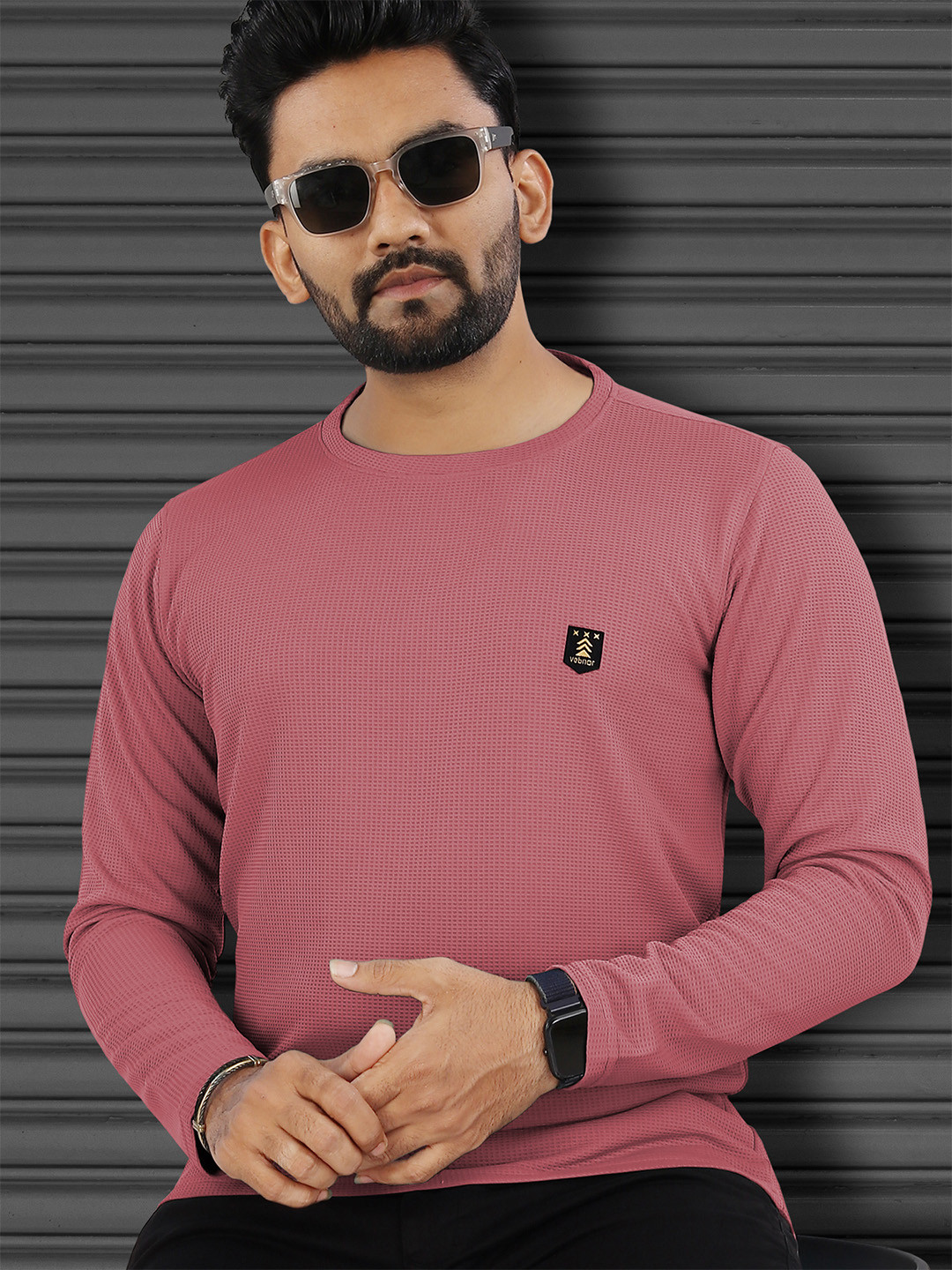 Buy VeBNoR Men Self Design Round Neck T Shirt - Tshirts for Men ...