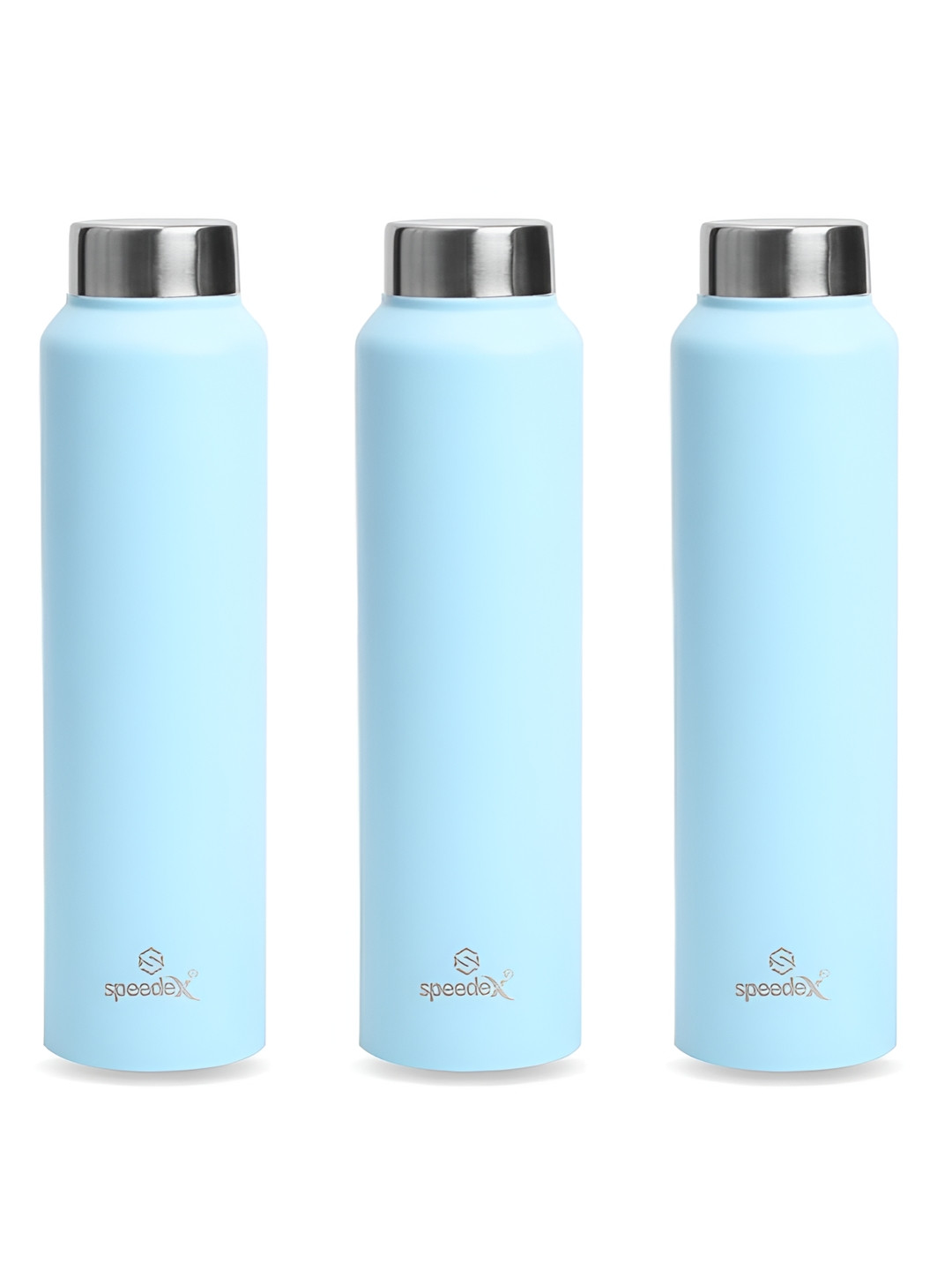 Buy Speedex Blue And Silver Toned 3 Pieces Stainless Steel Water Bottle ...