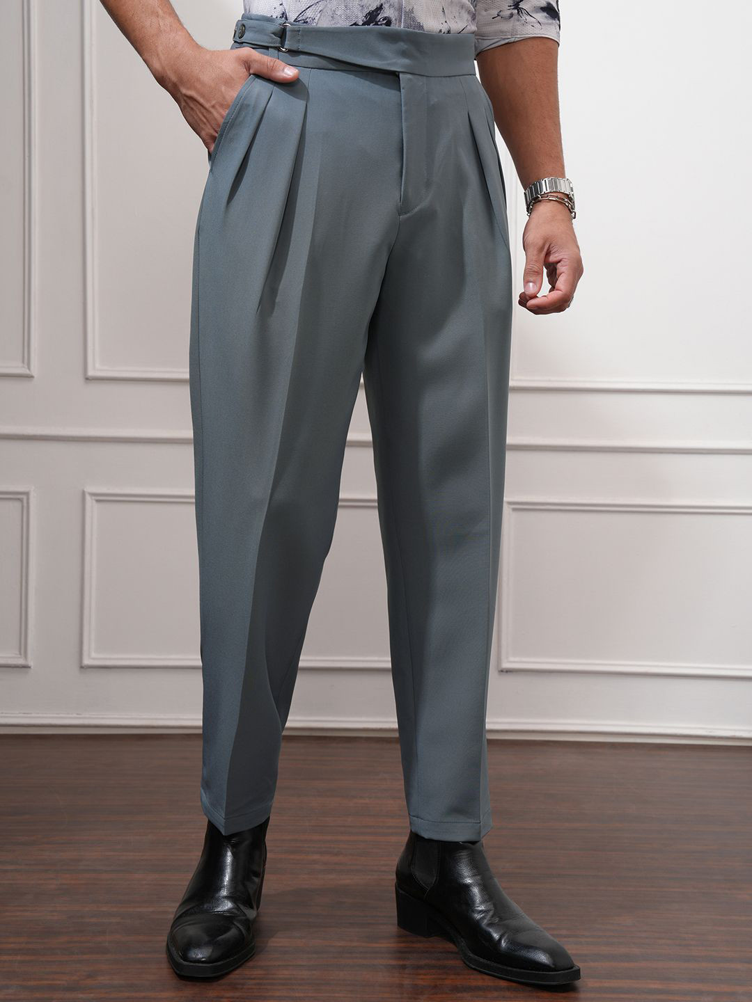 Buy HIGHLANDER Men Super Stretch Textured Traveller Pant - Trousers for ...