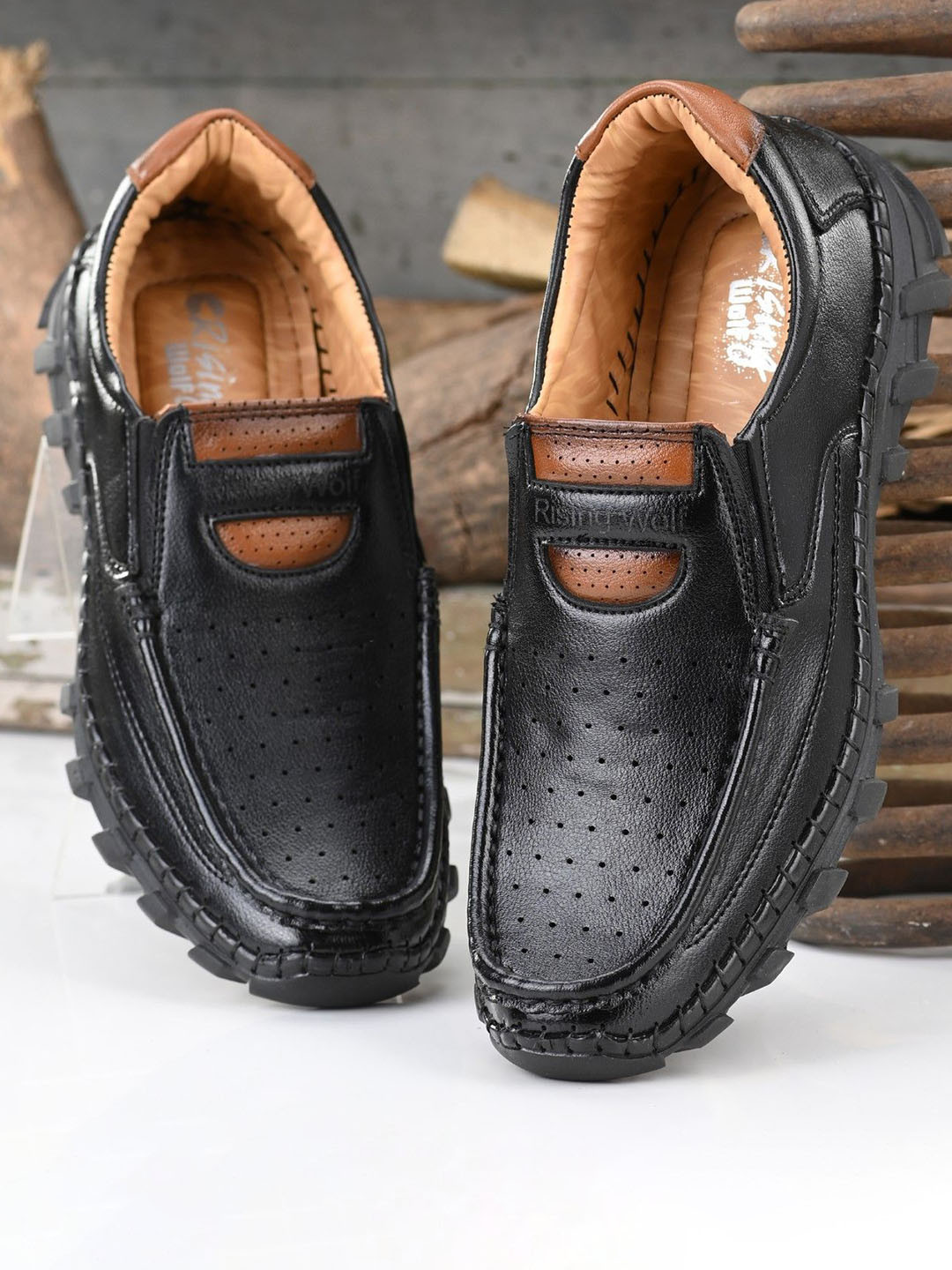 Buy Rising Wolf Men Round Toe Slip On Lightweight Loafers - Casual ...