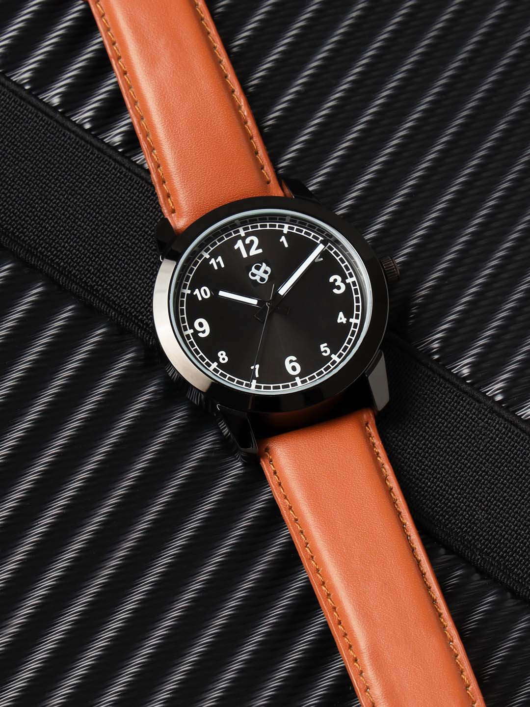Buy BIG SHOT Men Brass Embellished Dial & Leather Straps Analogue Watch ...