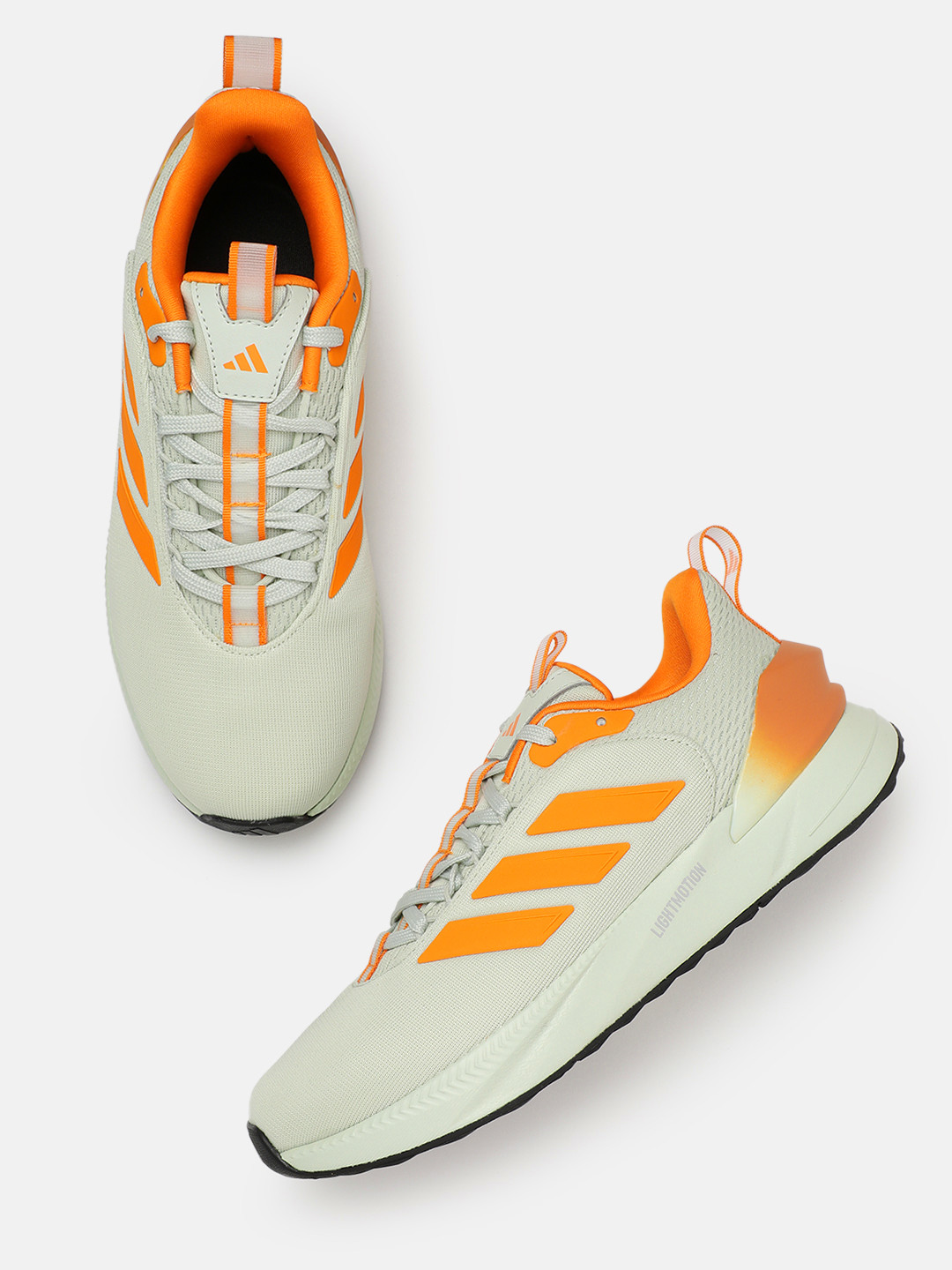 Buy ADIDAS Men Lightrun Clip 3 Striped Brand Logo Detail Running Shoes ...