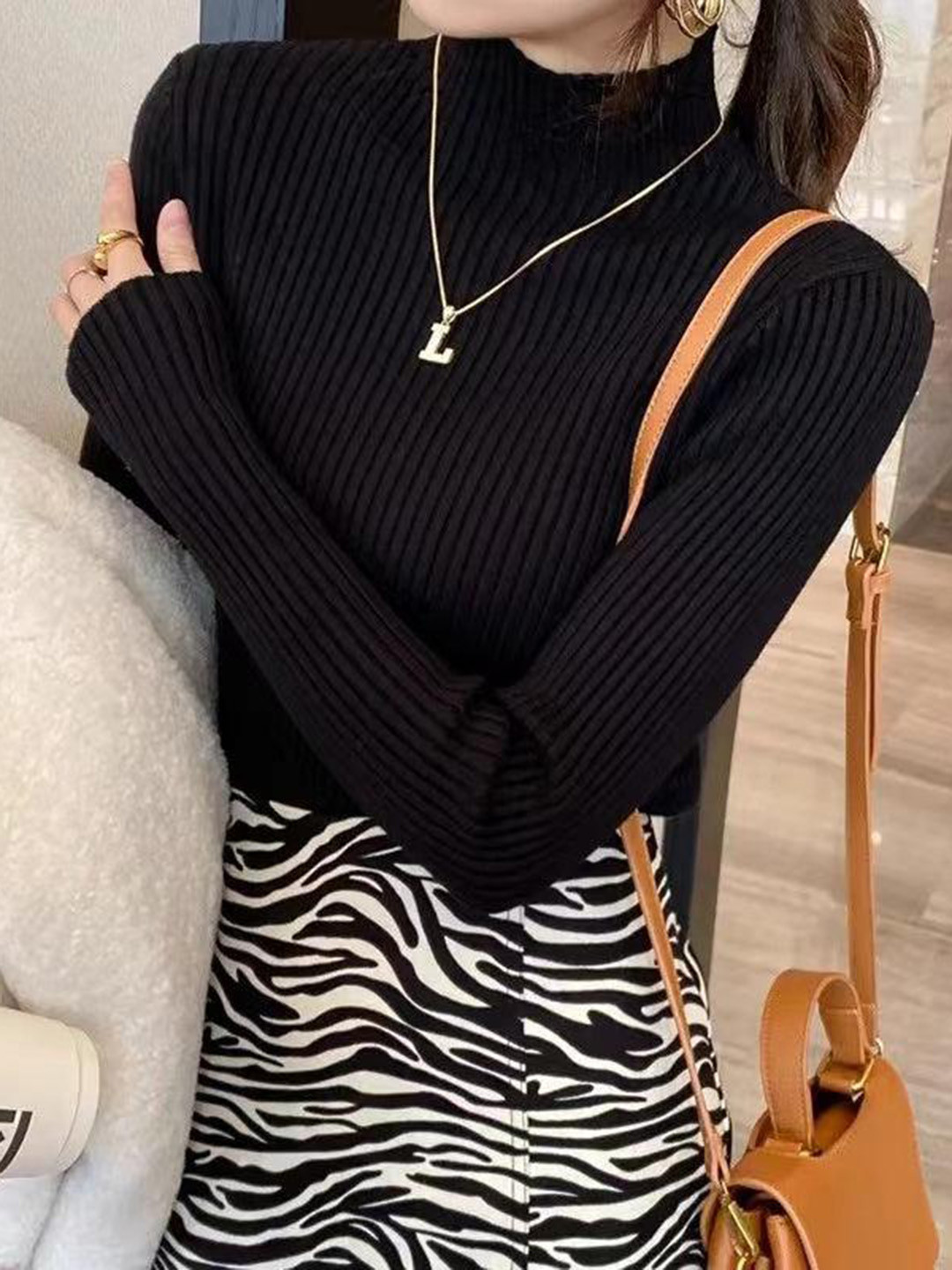 Buy Alamode By Akanksha Champel Statement Turtleneck Sweater - Sweaters ...