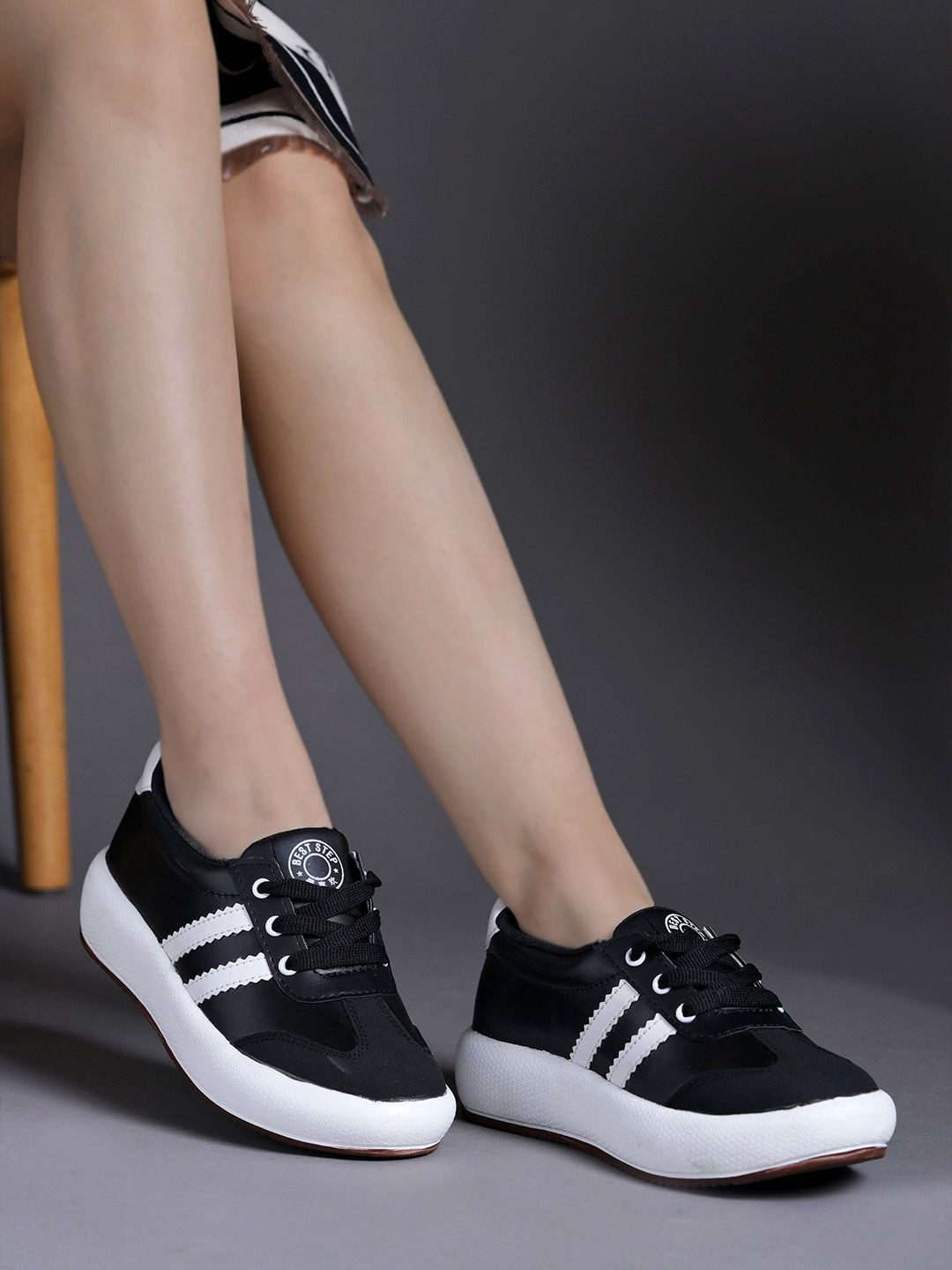 Buy Shoetopia Women Contrast Sole PU Sneakers - Casual Shoes for Women ...