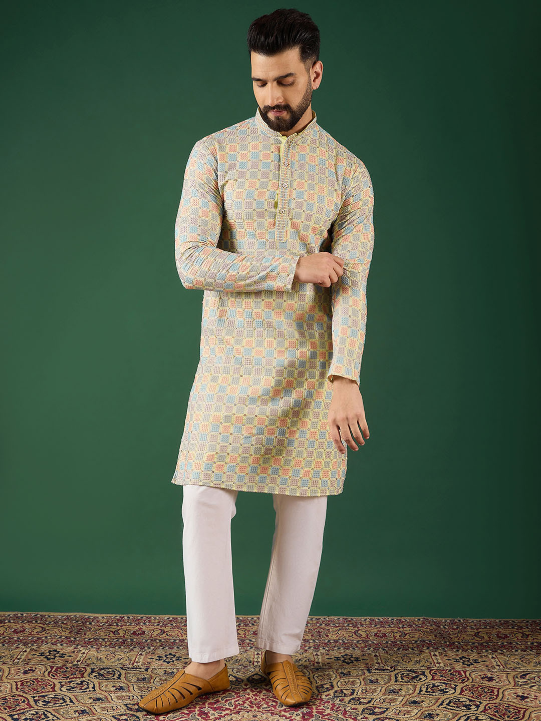 Buy Anouk Men Thread Work Kurta - Kurtas for Men 32386517 | Myntra