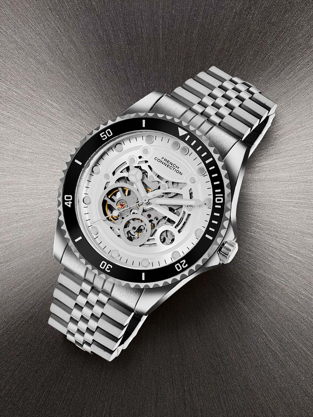 Buy French Connection Men Skeleton Analogue Automatic Motion Watch ...