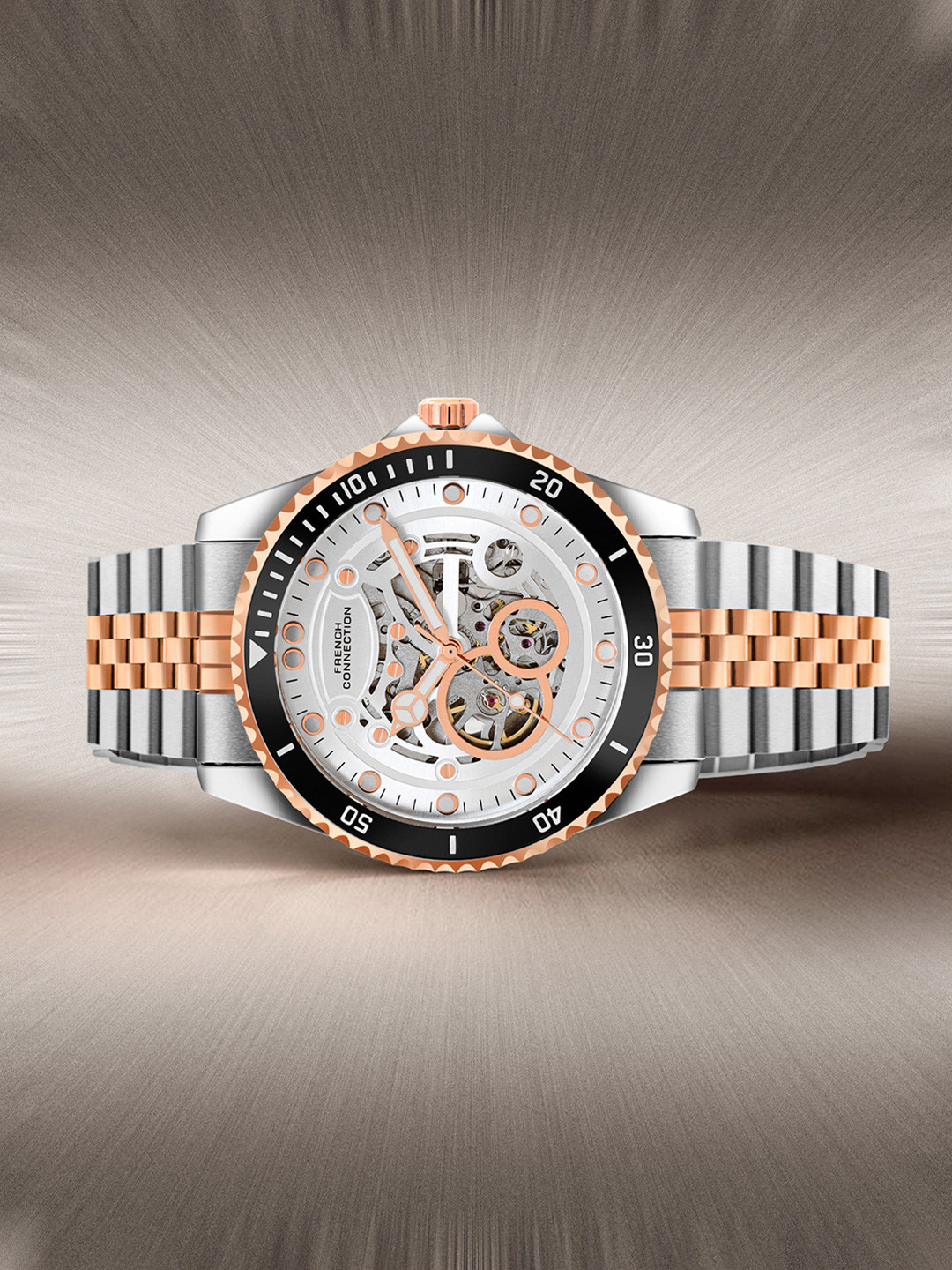 Buy French Connection Men Skeleton Dial Analogue Automatic Motion ...