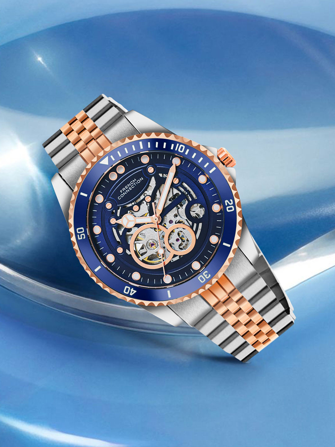 Buy French Connection Men Skeleton Dial Analogue Automatic Motion Watch ...