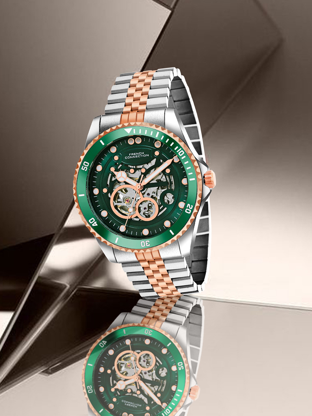 Buy French Connection Men Skeleton Dial Analogue Automatic Motion Watch ...