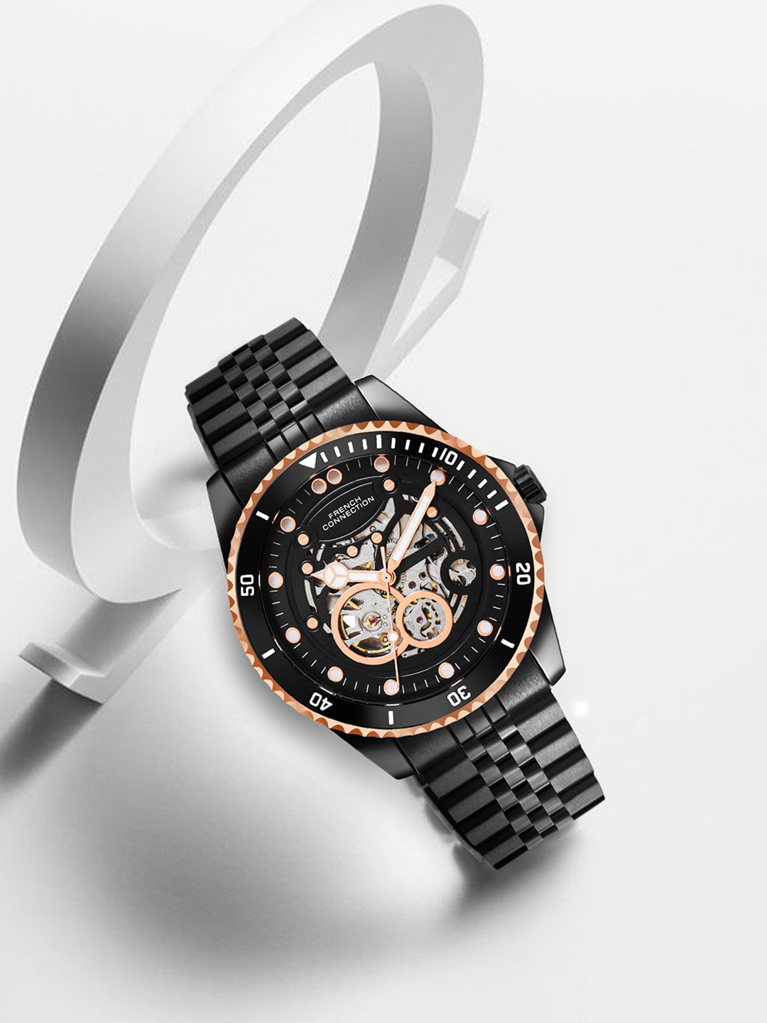 Buy French Connection Men Skeleton Dial Analogue Automatic Motion Watch ...