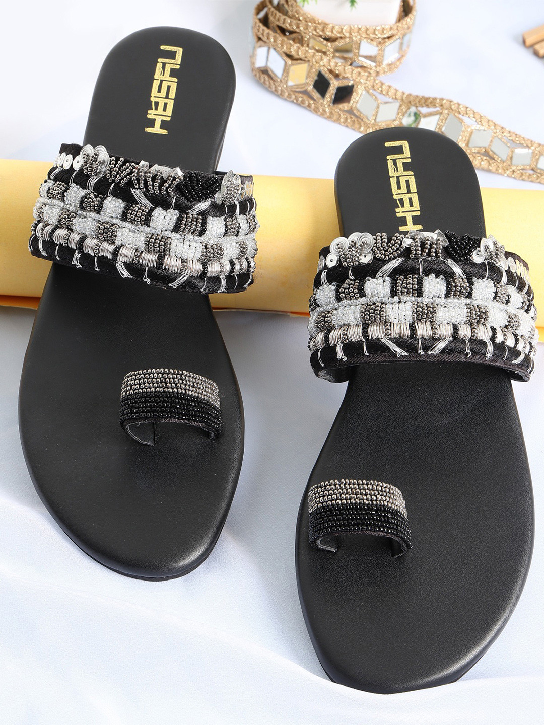 Buy Nysah Women Embellished One Toe Flats - Flats for Women 32397016 ...