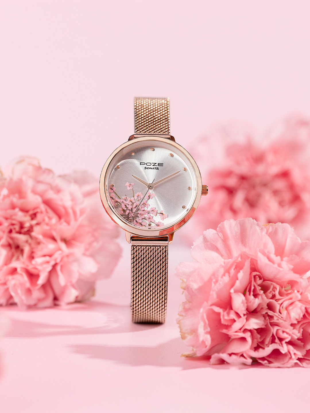 Buy Sonata Women Poze Flower Dial & Bracelet Style Straps Analogue ...