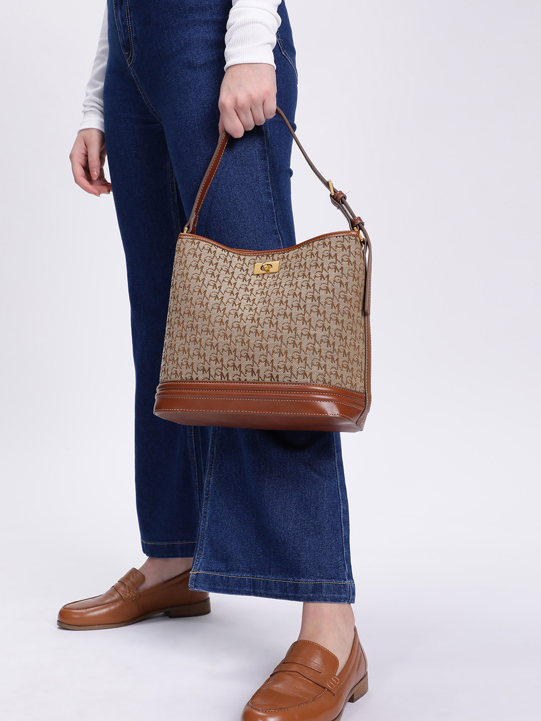 Buy MANGO Brand Logo Printed Bucket Shoulder Bag - Handbags for Women ...