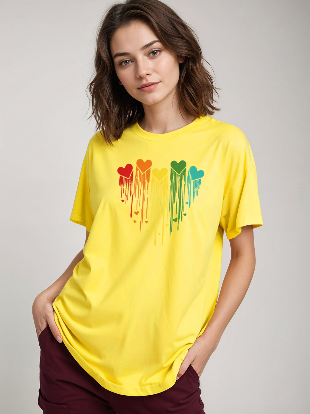 Buy SMARTEES Women Graphic Printed Round Neck Cotton Oversized T Shirt ...