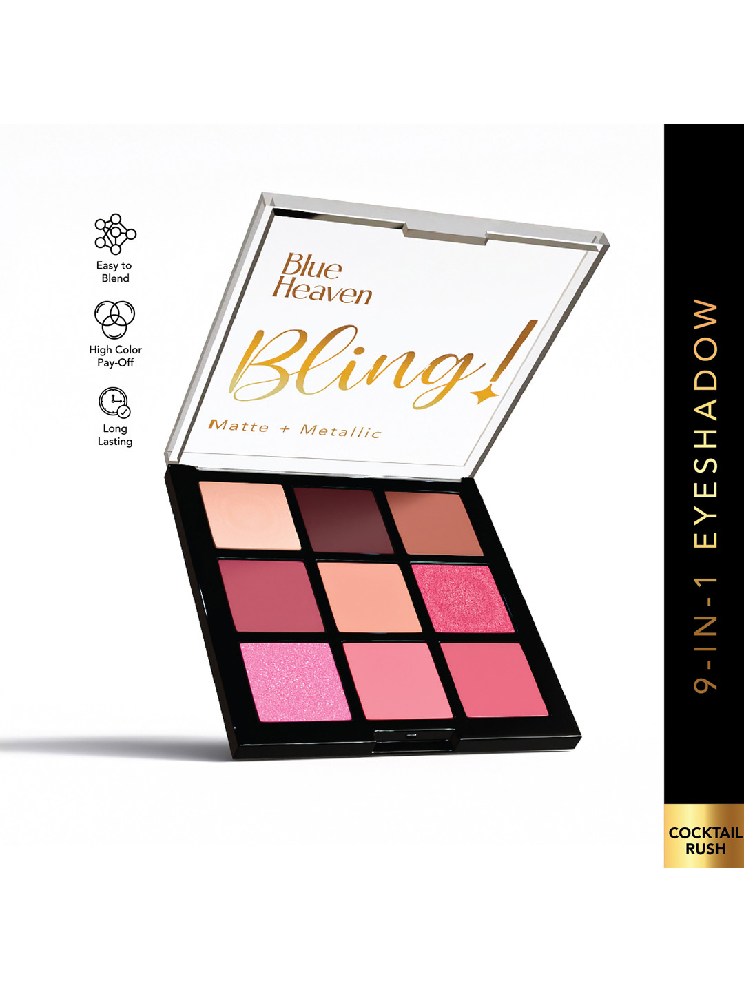 Buy Blue Heaven Bling 9 In 1 Highly Pigmented Eyeshadow Palette ...